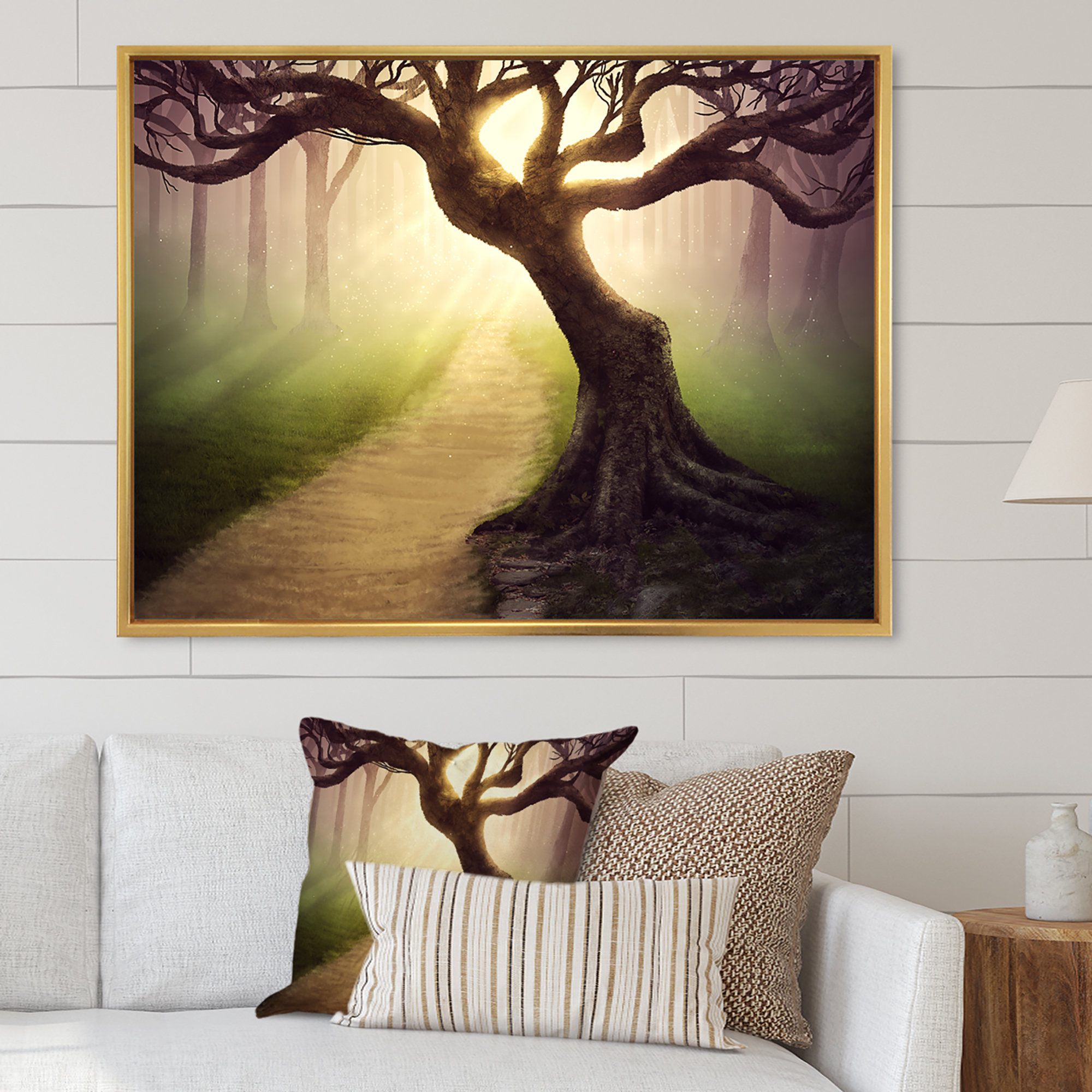 Millwood Pines Religious Forest Pathway - Graphic Art on Canvas | Wayfair