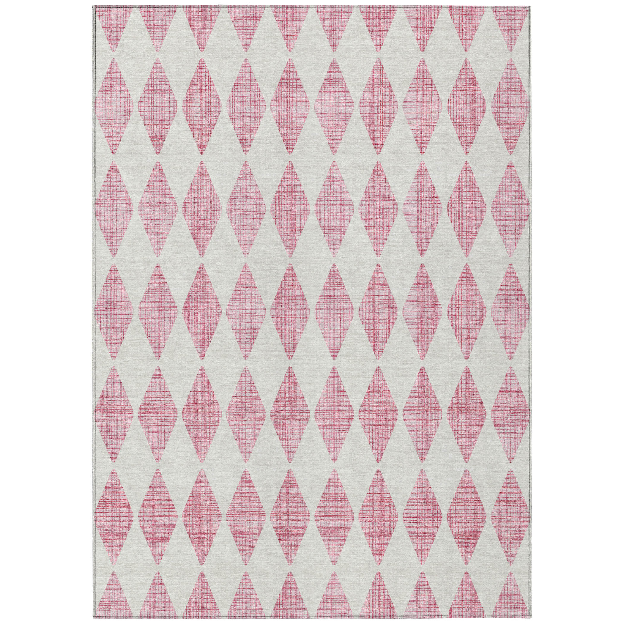 HomeRoots 10' X 14' Pink Geometric Washable Indoor Outdoor Area Rug ...