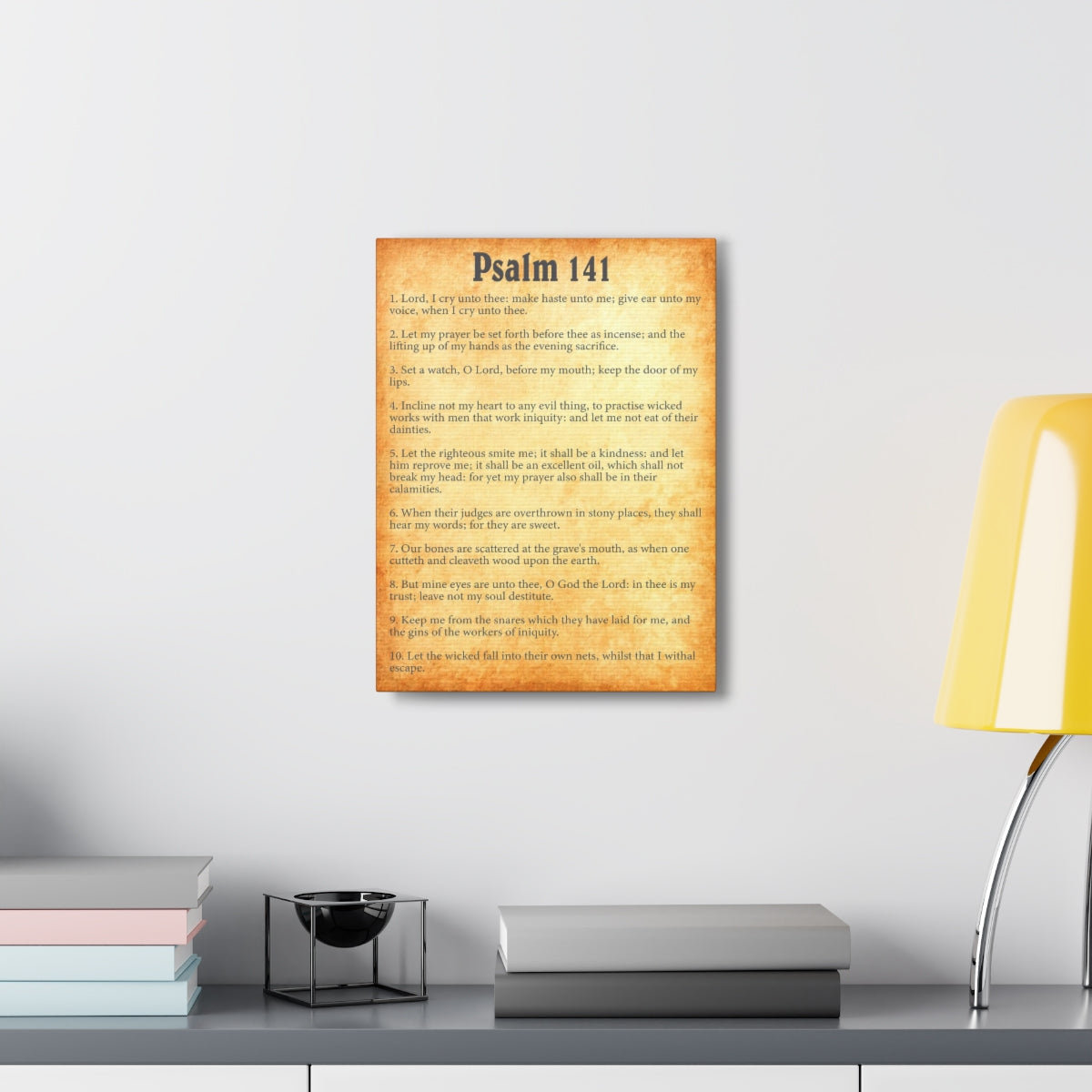 Trinx Psalm 141 Gold Bible Chapter Canvas Christian - Wrapped Canvas ...