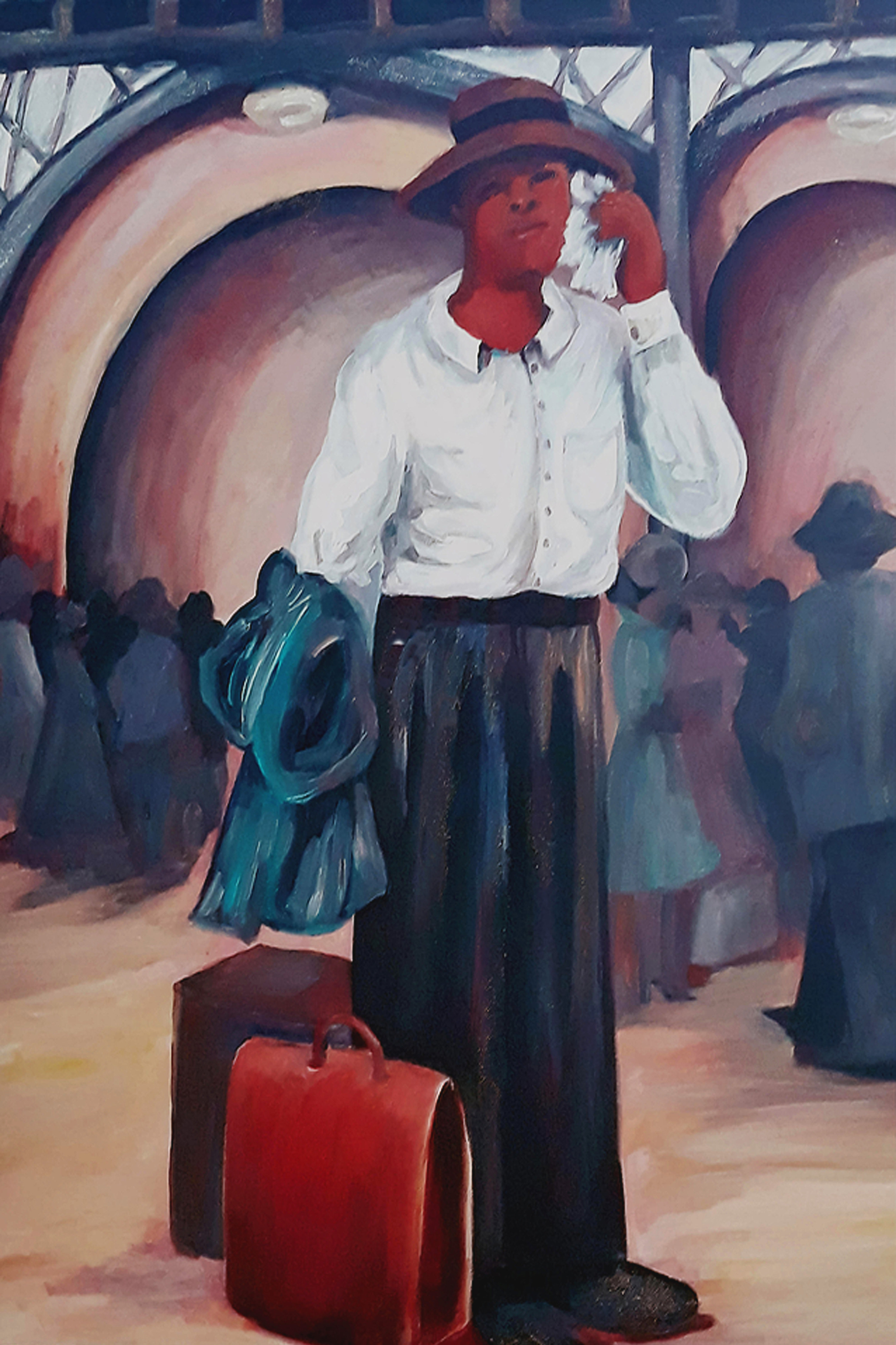 Winston Porter Leini Man On A Train On Canvas by Janie McGee Print ...