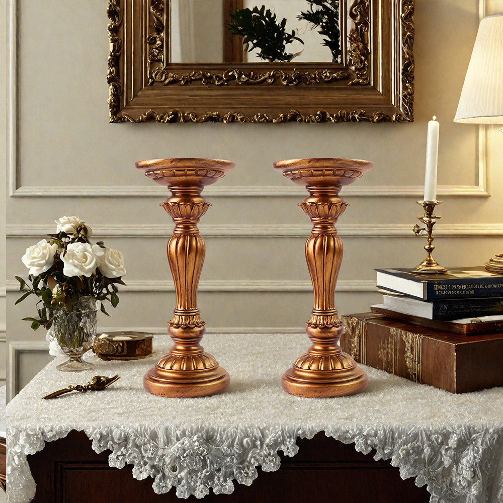 Fleur De Lis Living Classical Candlestick Set, Suitable For Decorating ...