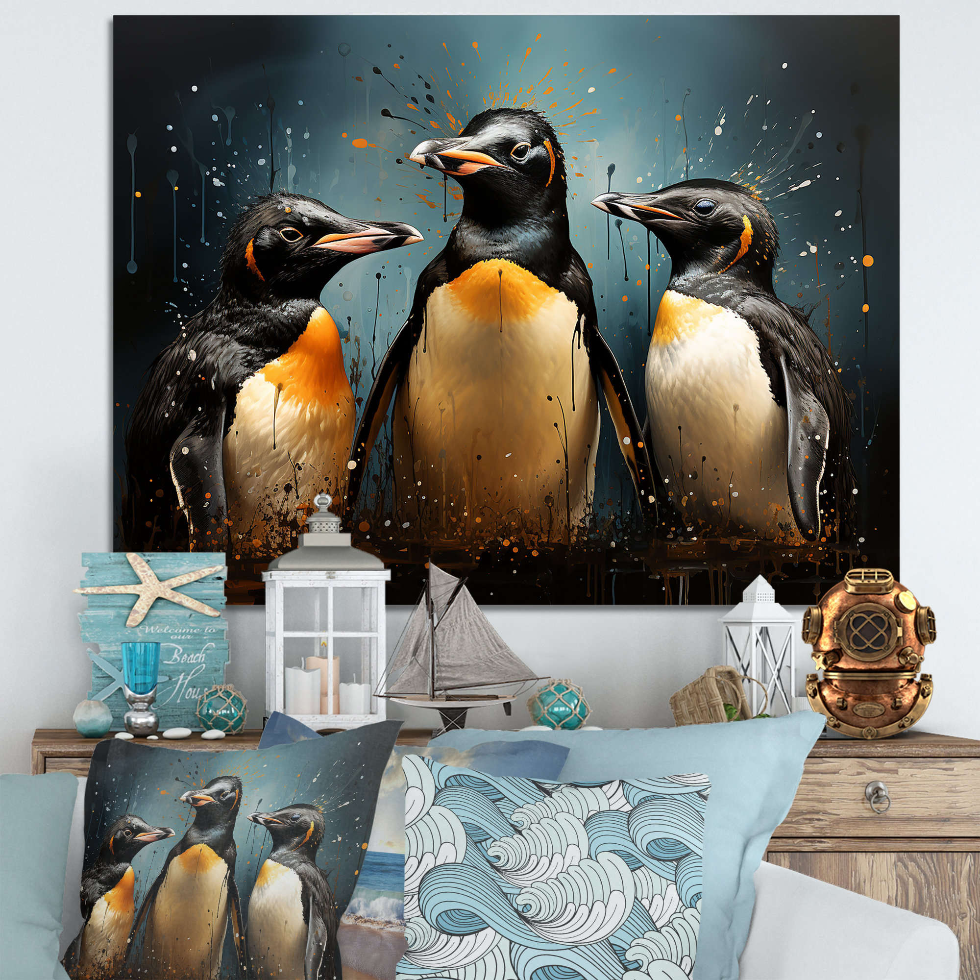 Highland Dunes Chill And Chic Penguins - Penguin Wall Decor - Wayfair ...