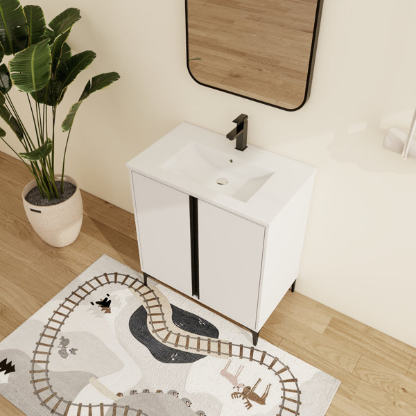 Wrought Studio™ Jebbe 30''Single Freestanding Bathroom Vanity with Sink ...