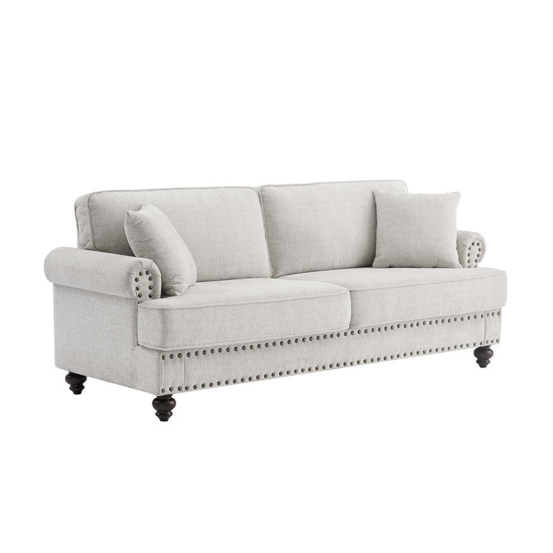 Charlton Home® Leola 82.09'' Chenille Rolled Arms Sofa | Wayfair