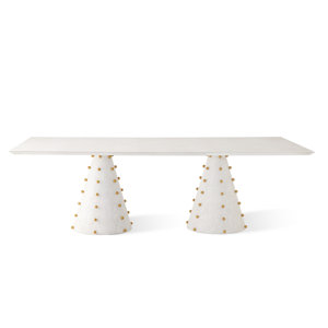 Ashley Childers Spheres Rectangle Dining Table-White | Perigold