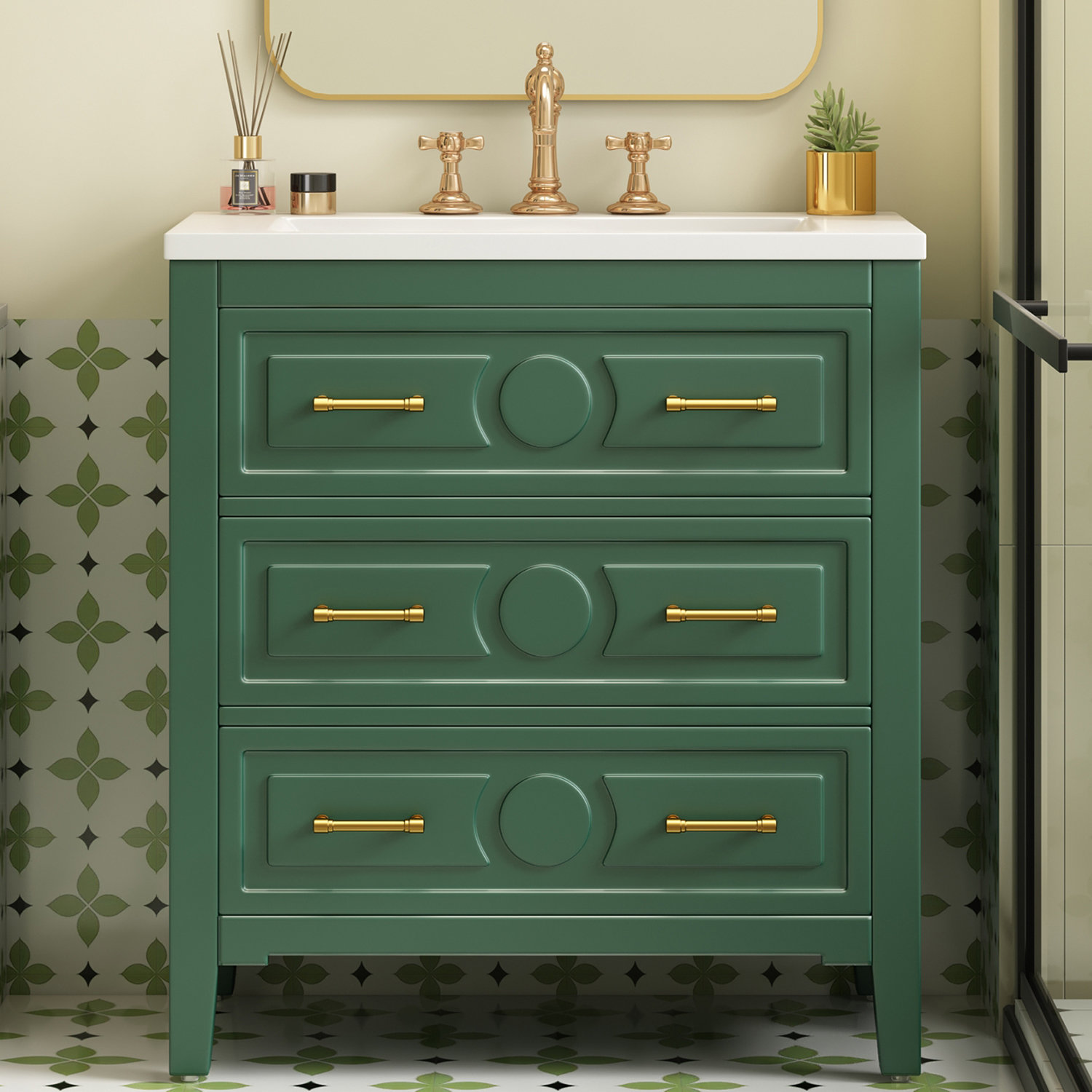 Winston Porter Tanashia Freestanding Bathroom Cabinet | Wayfair