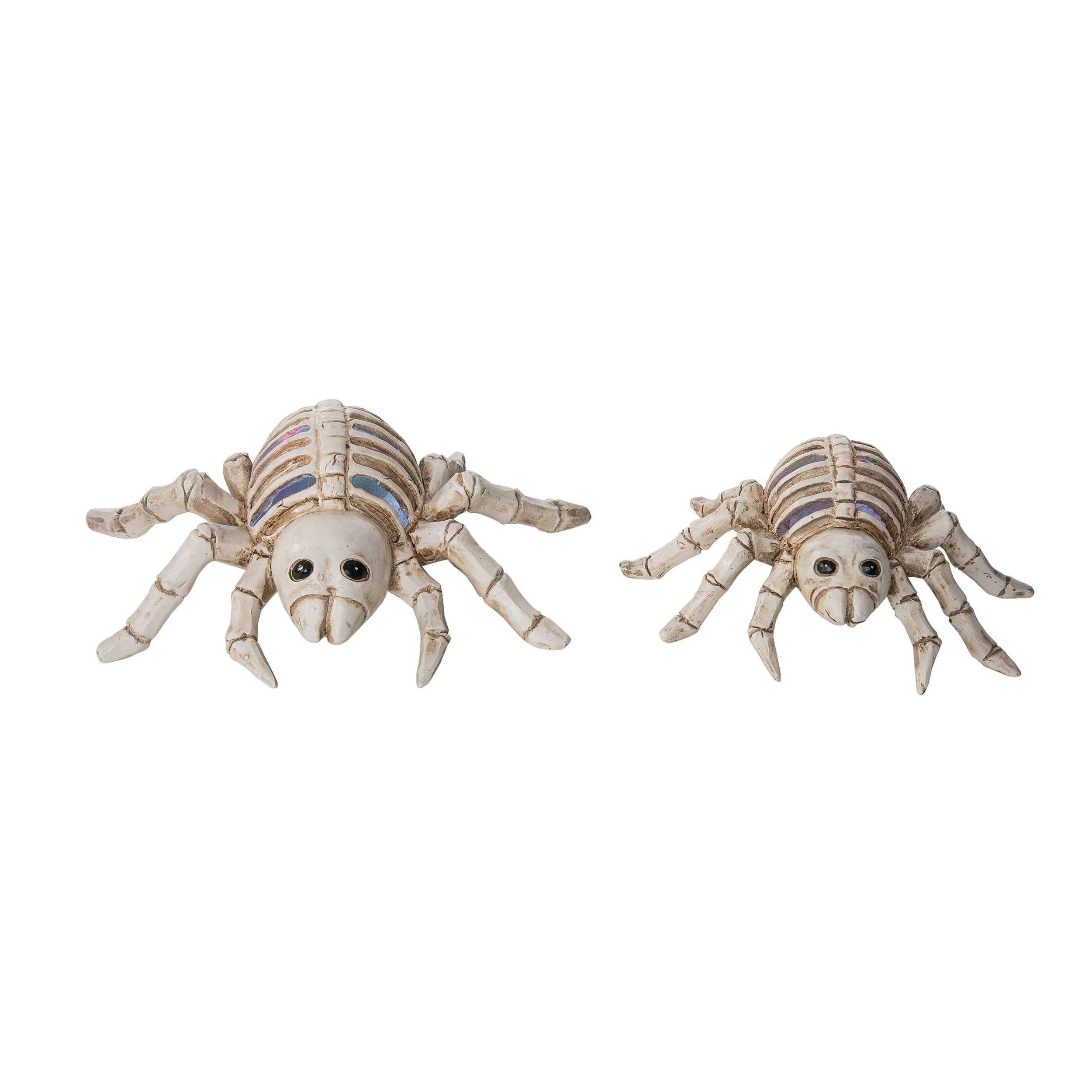 The Holiday Aisle® Resin 7.25 in. Off-White Halloween Skeleton Spiders ...