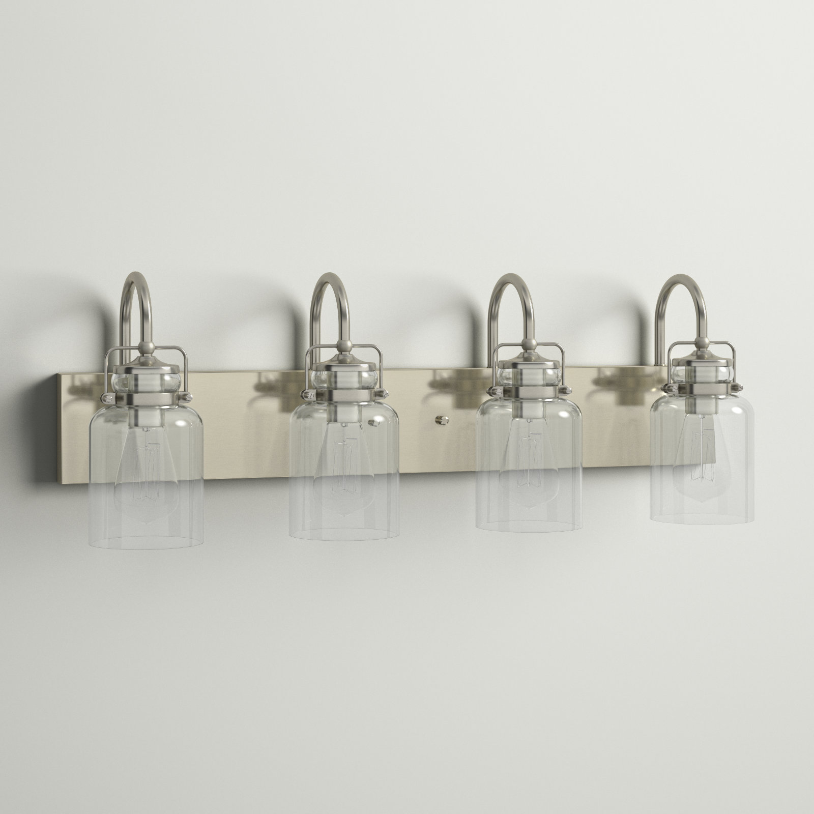 Three Posts™ Loucks 30 in. 4-Light Farmhouse Dimmable Vanity Light with ...