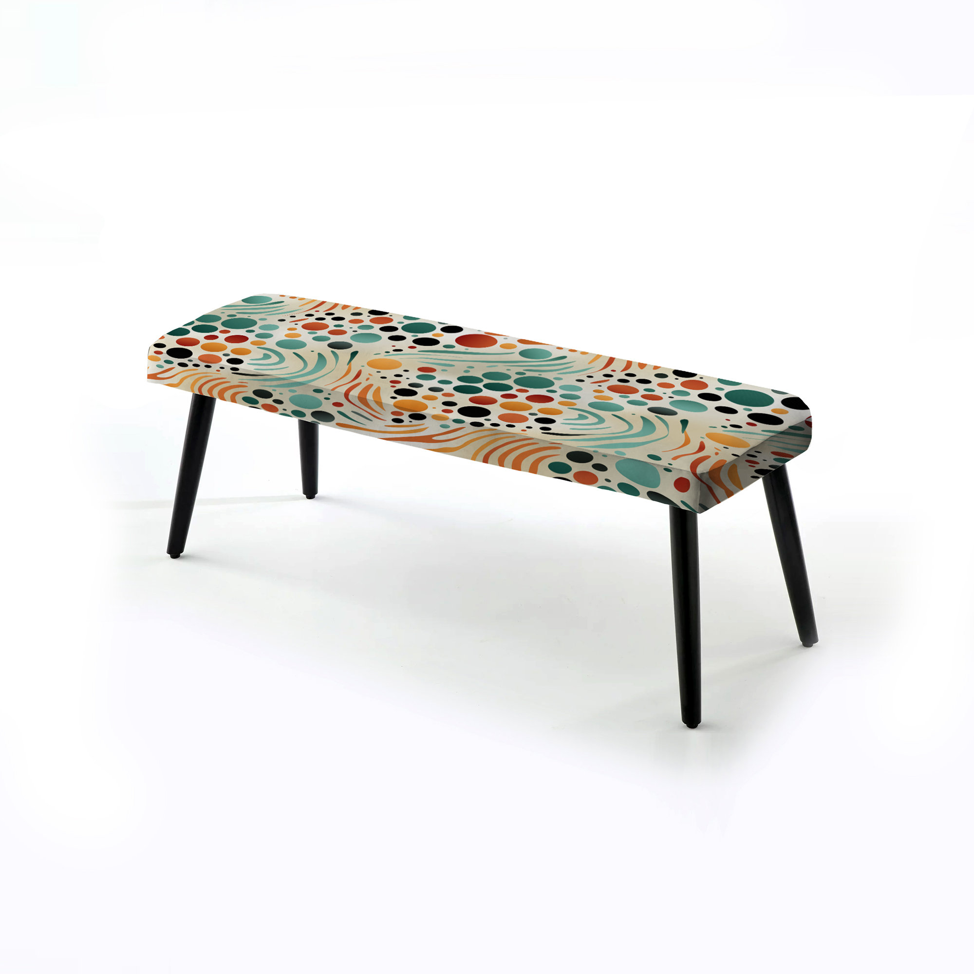 Design Art Multicolor Mid Century Pattern On Beige - Midcentury ...