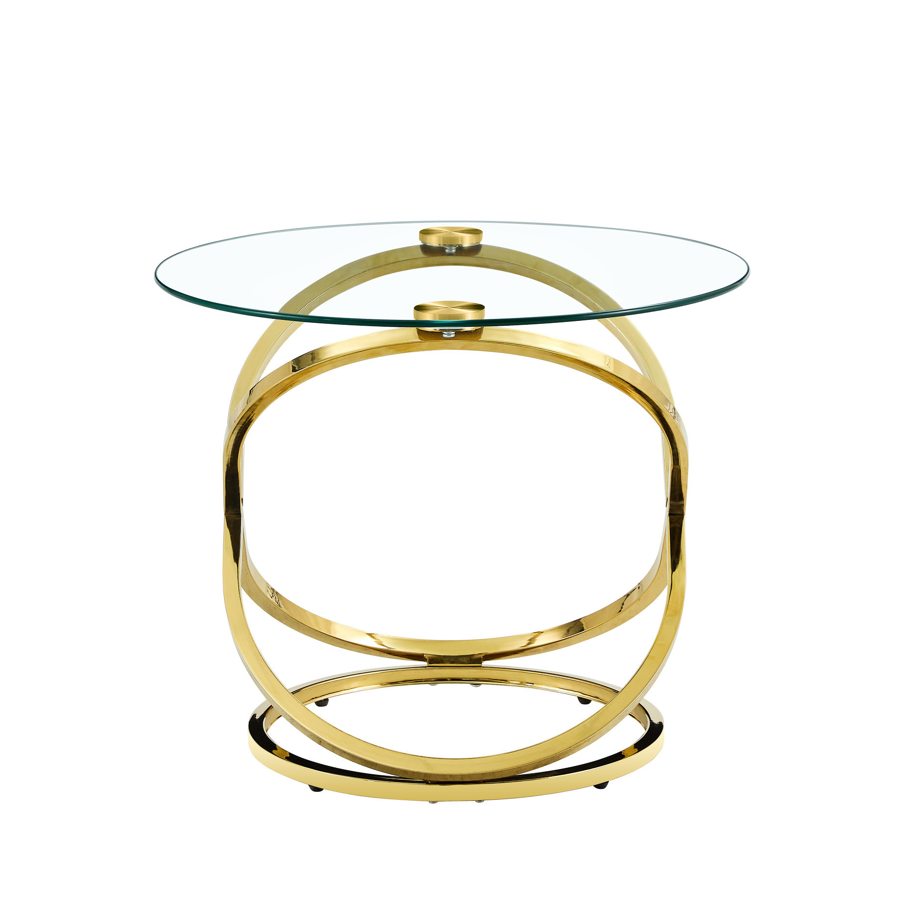 Mercer41 Round Clear Coffee Table, 80x80x45cm, Tempered Glass, 150kgs ...