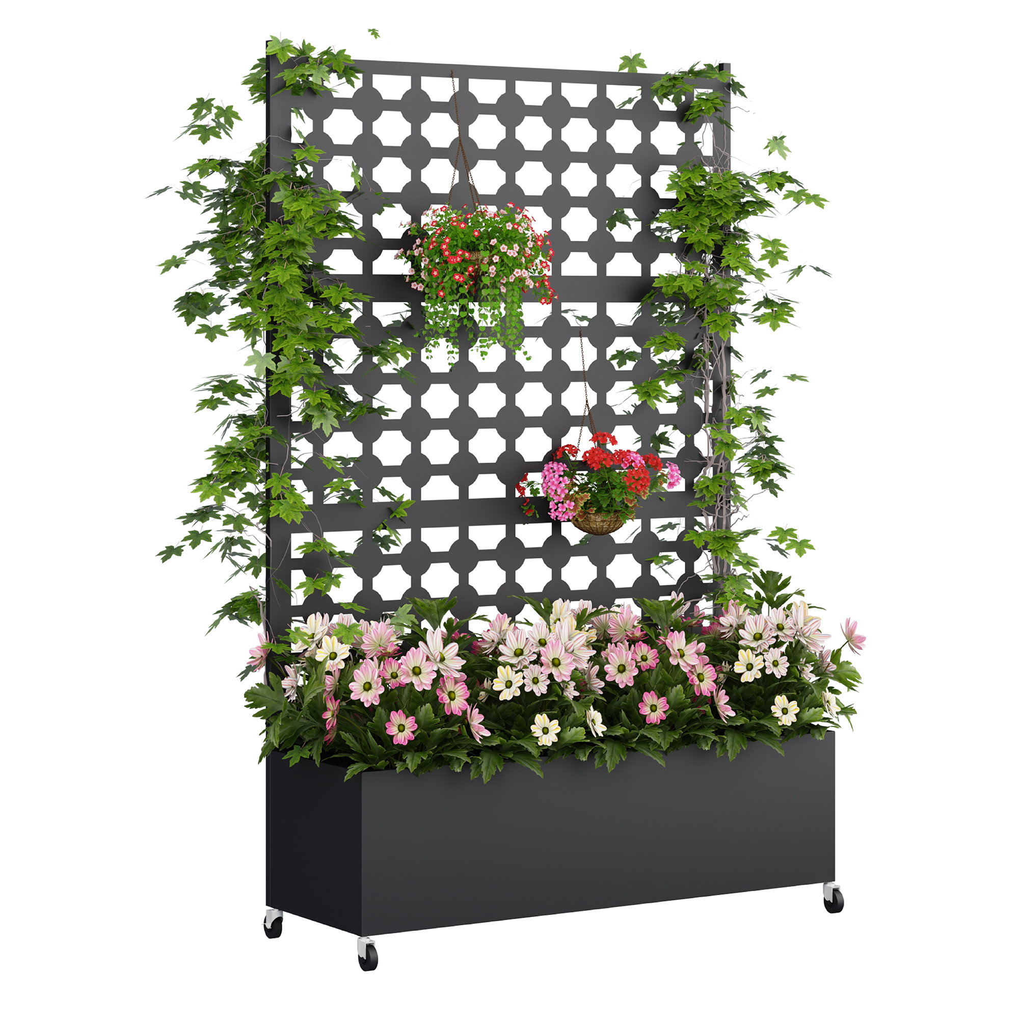 17 Stories Metal Planter Box With Trellis, Privacy Planter Box For ...
