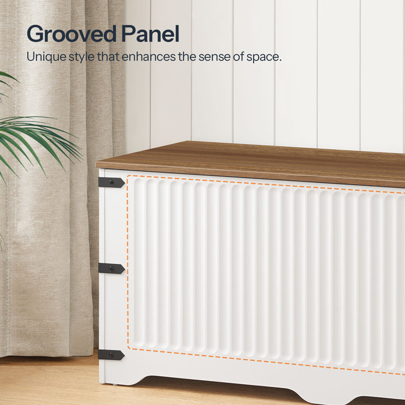 Ebern Designs 39.3'' W Storage Bench With Flip Top Blanket Chest ...