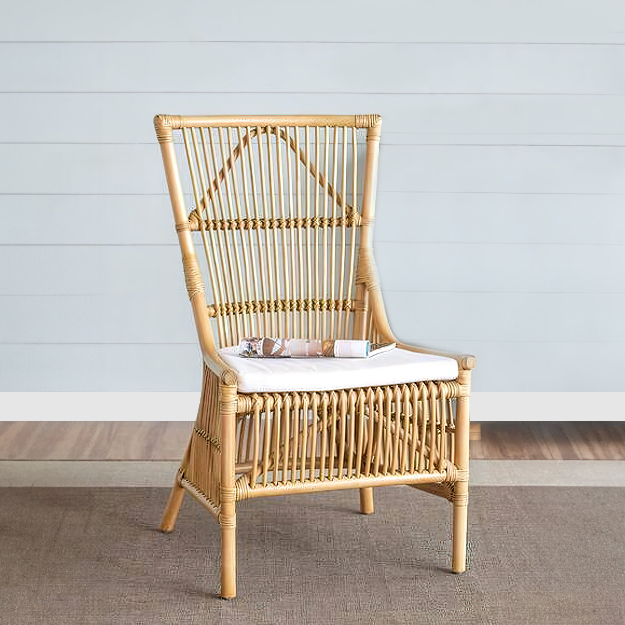 Bayou Breeze Branice Fabric Slat Back Side Chair in Brown | Wayfair