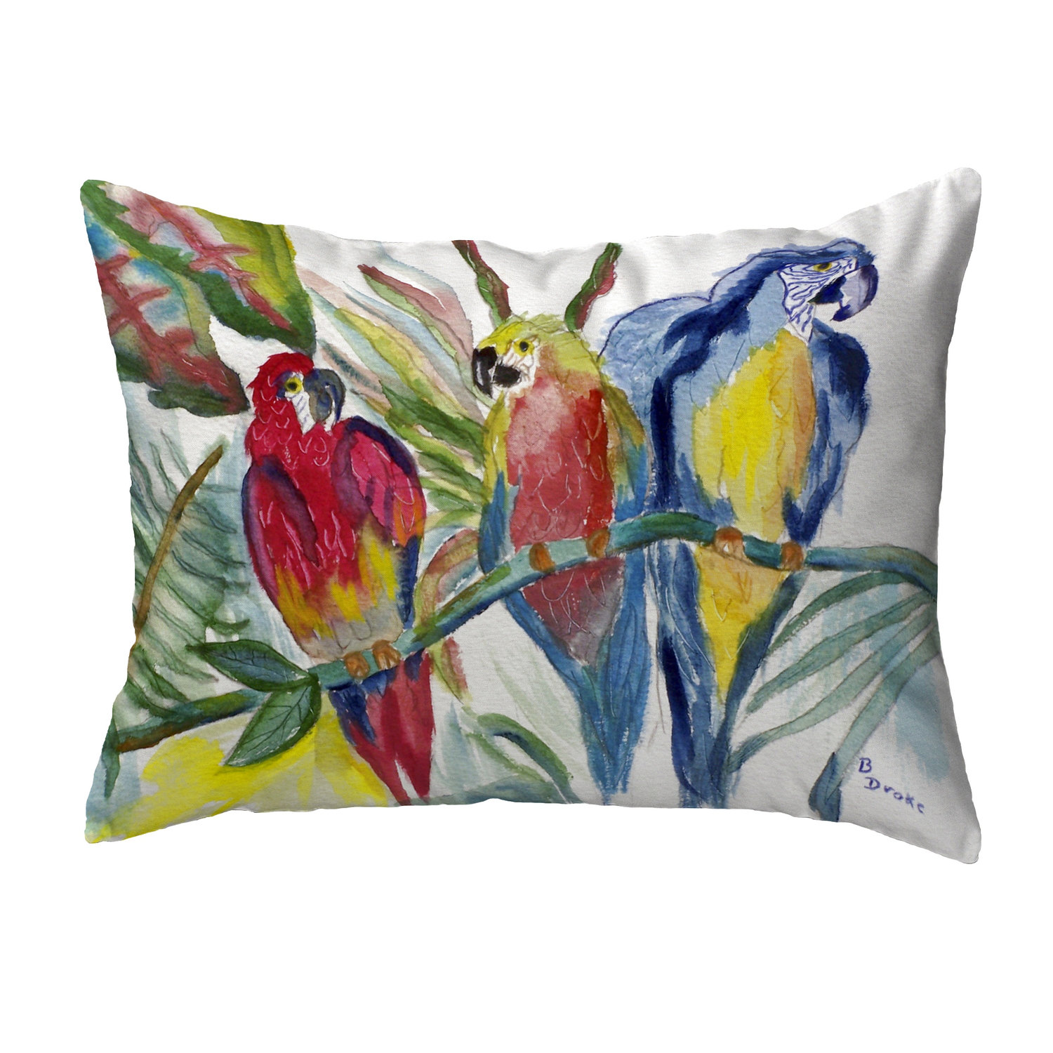Betsy Drake Interiors Parrot Parrot Family Outdoor Rectangular Throw ...