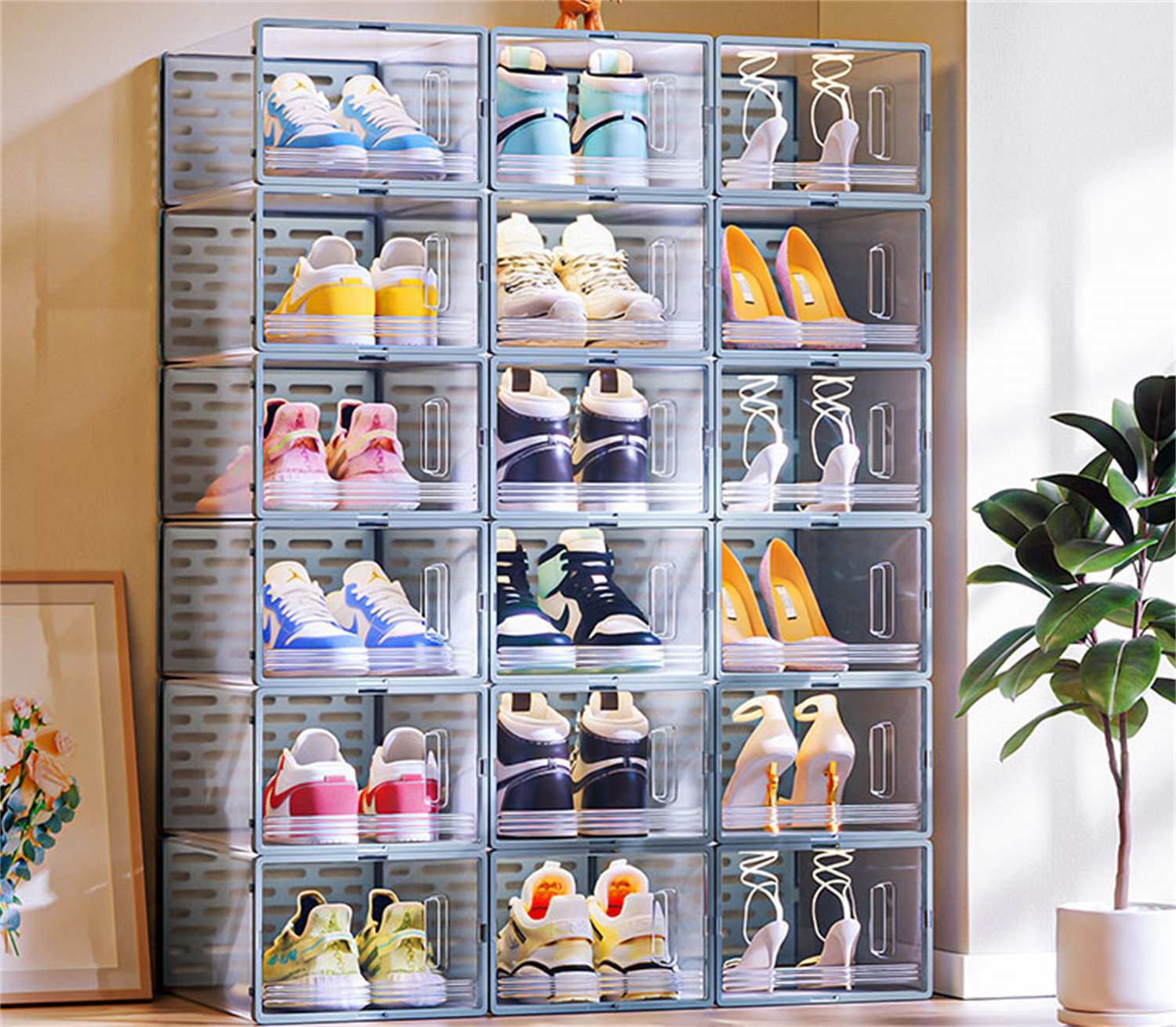 Infinitee Green Shoe Box Storage Box Transparent Thickened(10 Pack ...