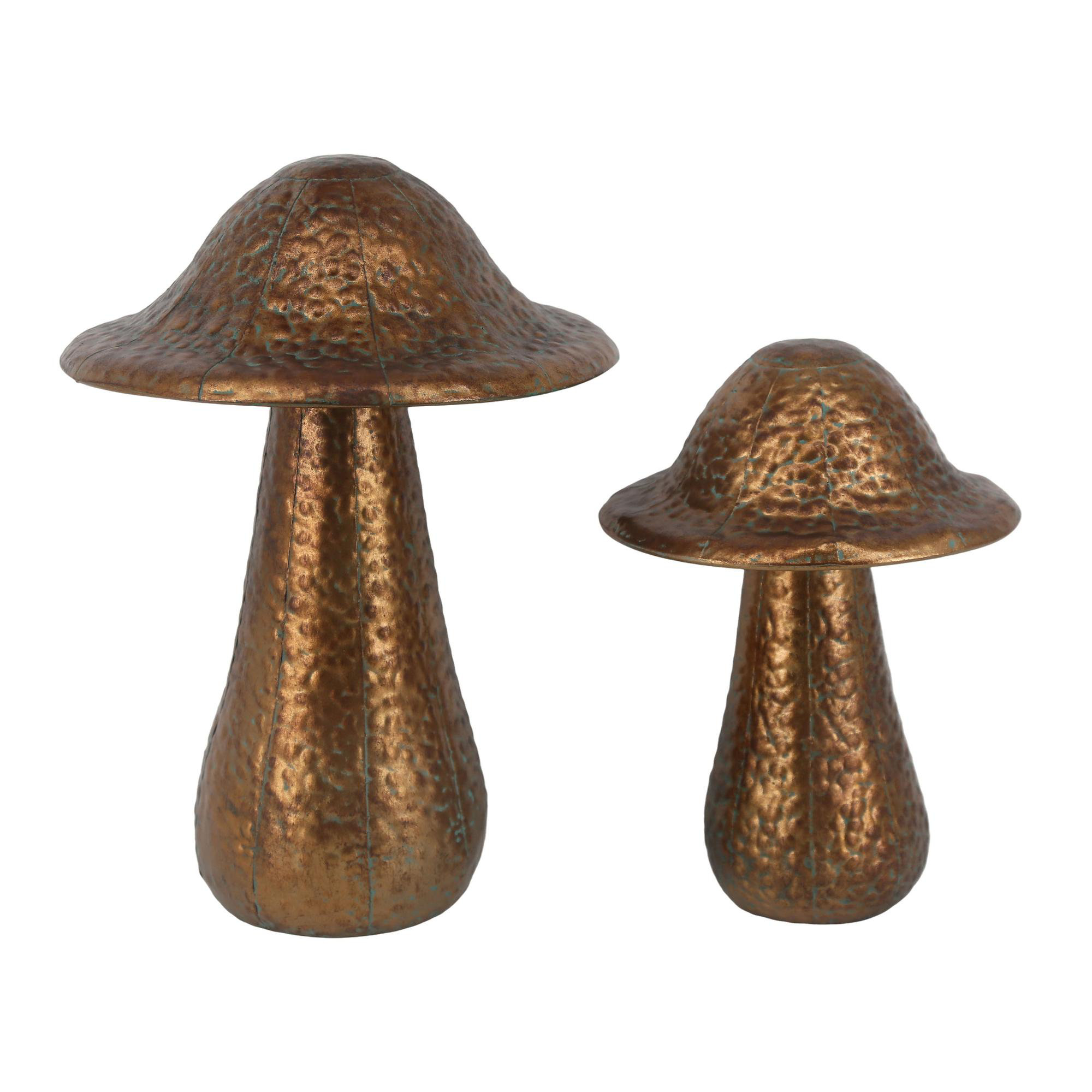 Rosalind Wheeler Oversized Metal Bronze Mushroom Decor Set of 2 Unique ...
