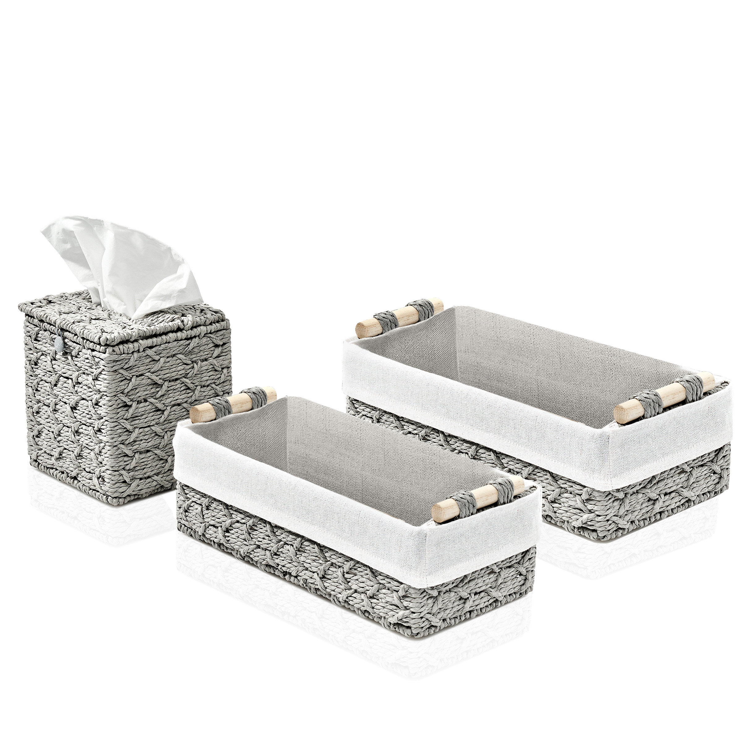 Sorbus Bathroom Baskets Tissue Holder Paper Rope 3 Piece Set | Wayfair