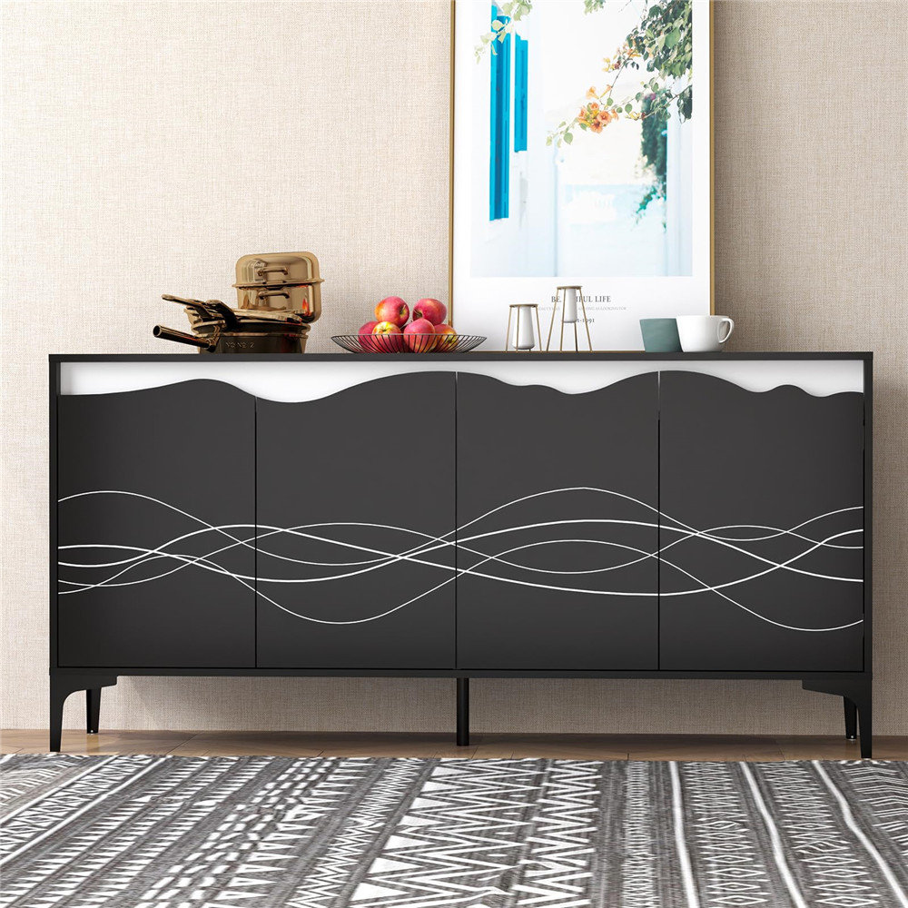 Wrought Studio Modern 63" Wide 4 Door Sideboard With Metal Legs ...