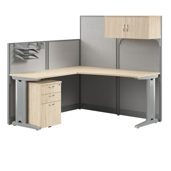 Bush Business Furniture Office In An Hour 65-inch L Shaped Cubicle Desk ...