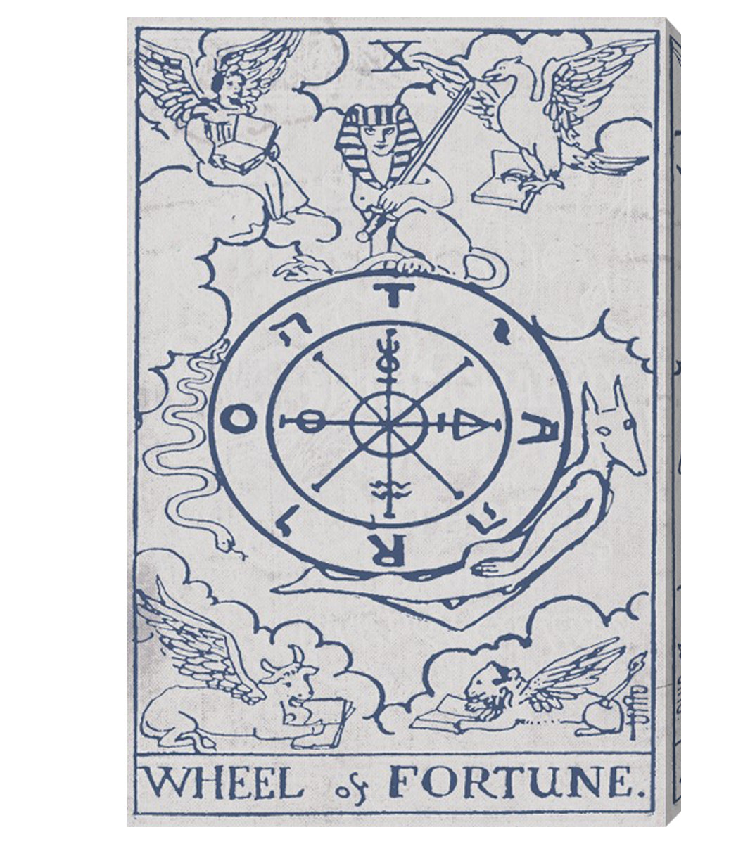Oliver Gal Prints Wheel of Fortune Navy - Graphic Art on Wrapped Canvas ...