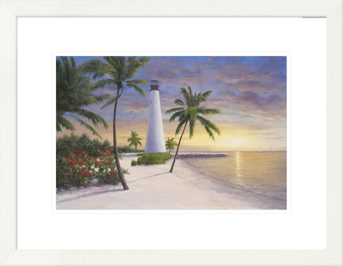 Highland Dunes 'Coastal Lighthouse - Key Biscayne' Framed Painting ...
