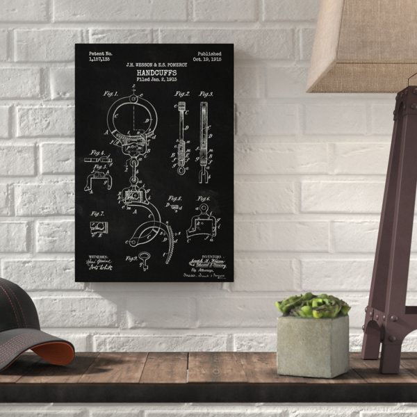 Williston Forge " Handcuffs Blueprint Patent Chalkboard " by Epic ...
