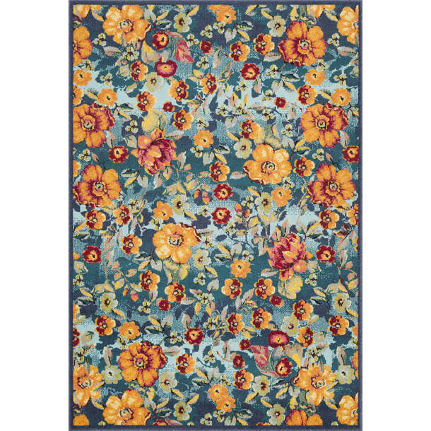World Menagerie Niccolo Hooked Orange/Red/Green Rug | Wayfair.co.uk
