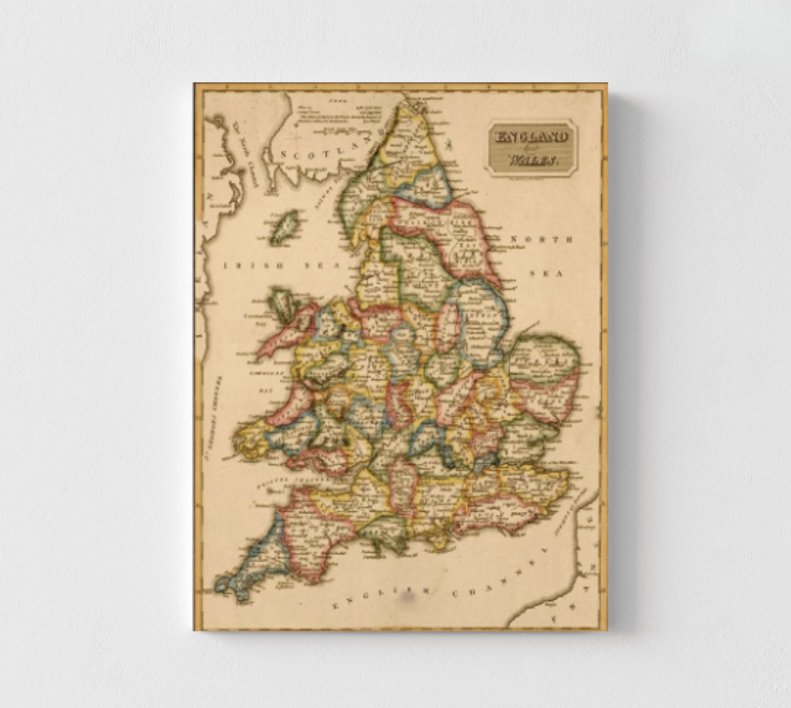 WeFrameArt England And Wales 1817, European Map, Antique Map Of UK ...
