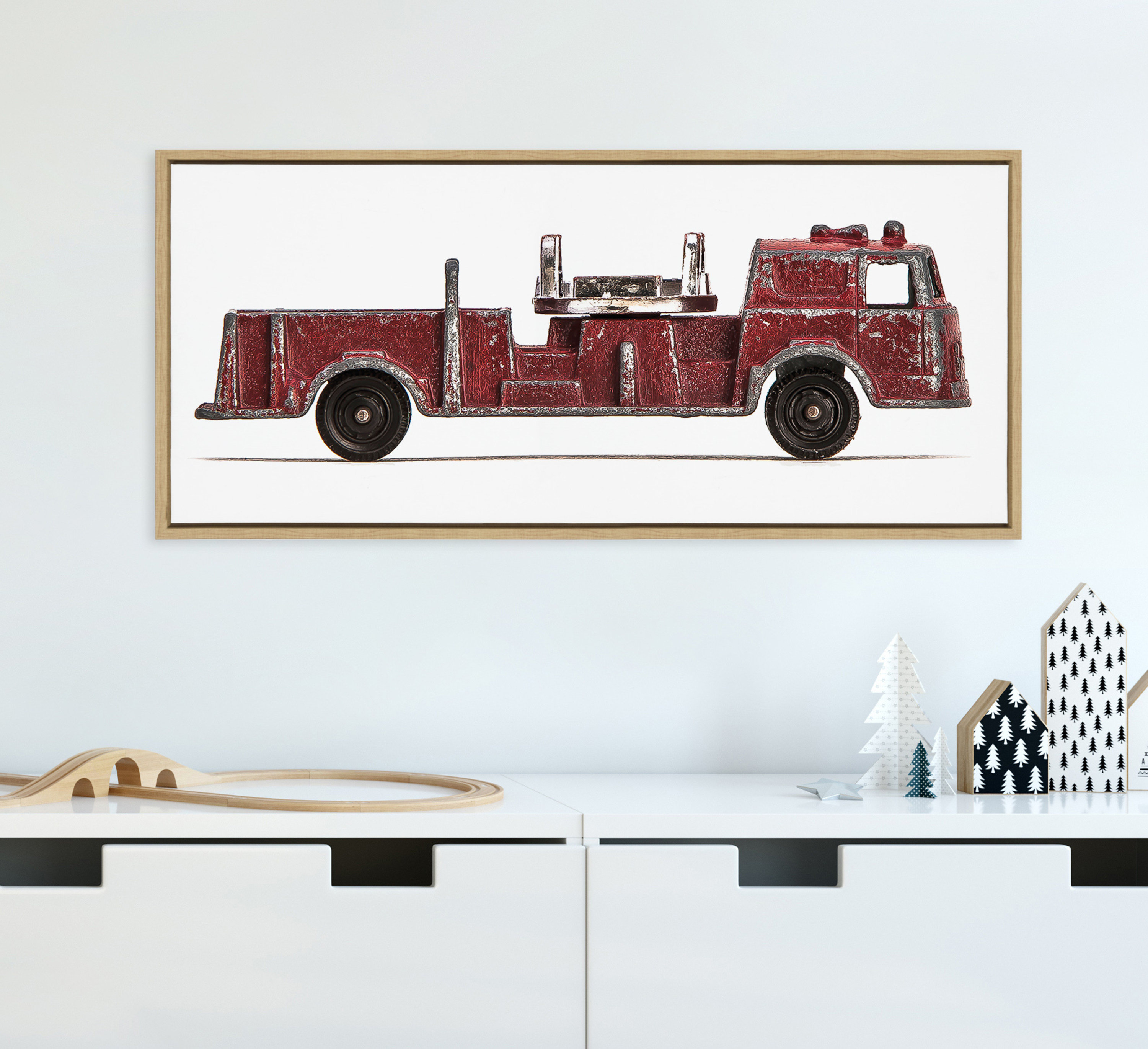 Beachcrest Home Shalyce Red Vintage Toy Fire Engine by Saint And Sailor ...