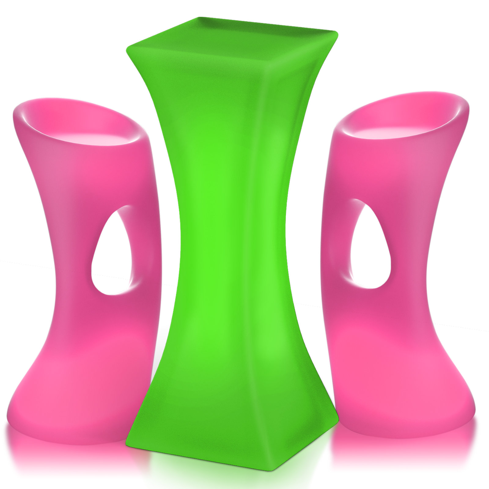 Wrought Studio™ 2 - Person Modern LED Light Up Outdoor Bar Stool Party ...