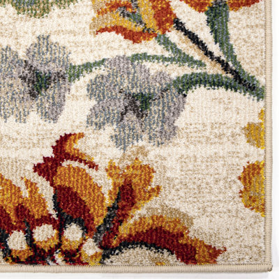 Wildon Home Adones Floral Multi Distressed Stain Resistant Area Rug ...