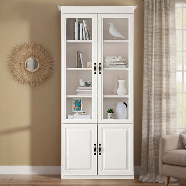 STAR BANNER Modern Simple Solid Wood Bookcase Storage Cabinet Storage ...