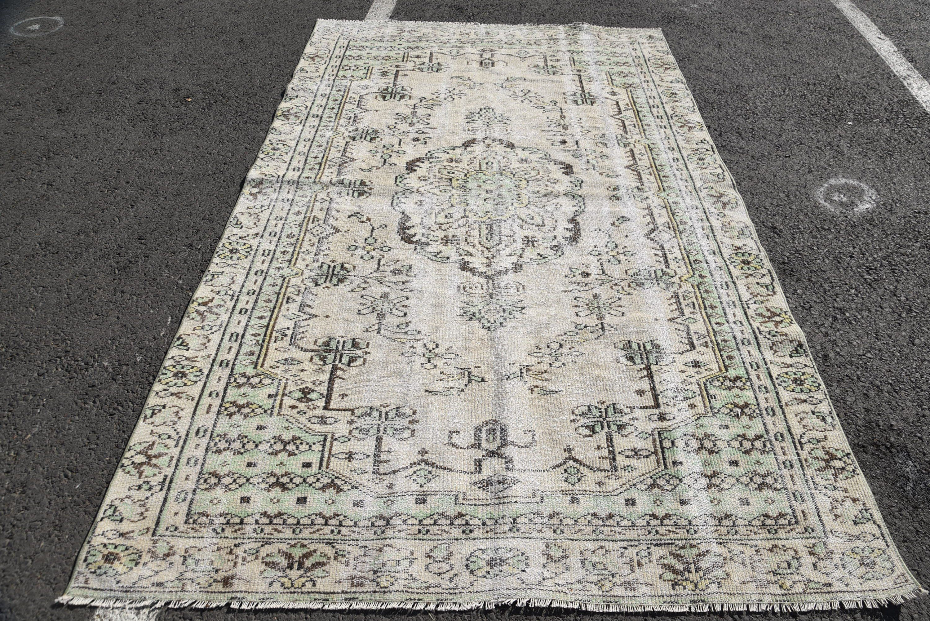 Bungalow Rose Kitchen Rugs, Beige Moroccan Rugs, 5.5x9 ft Large Rug ...