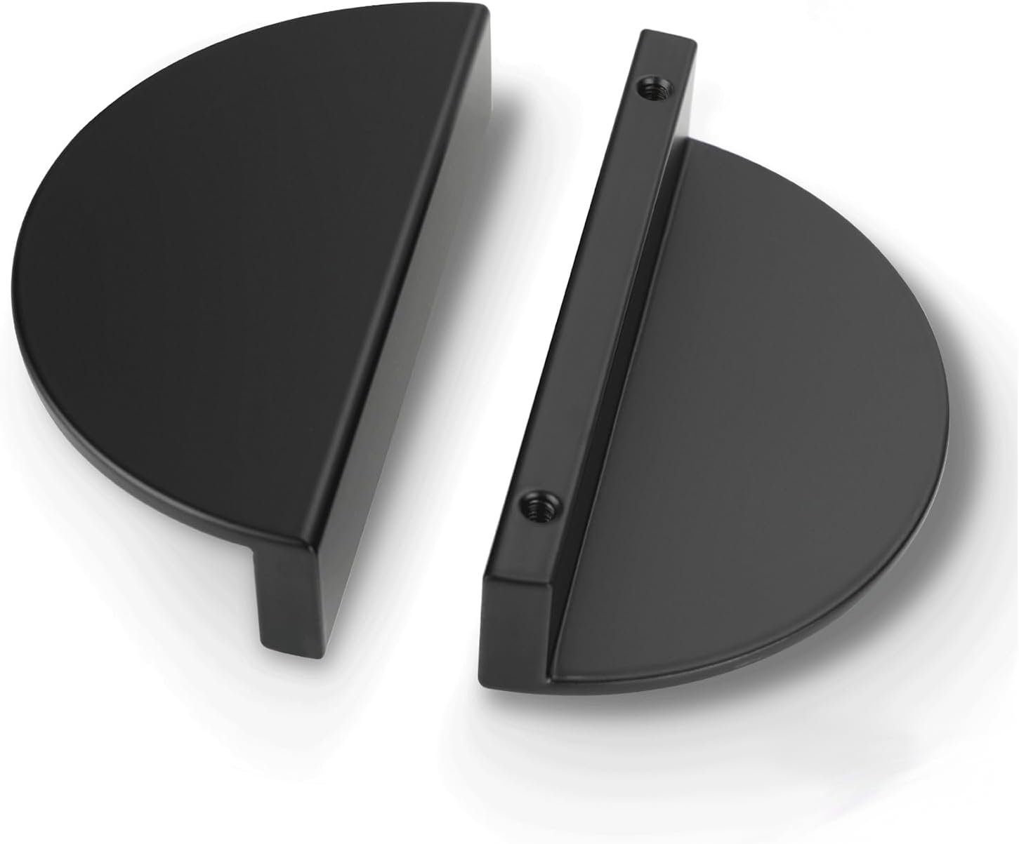 XMVJHOME 10-Pack 2.5-Inch Hole Center Black Aluminum Alloy Semi-Circle ...