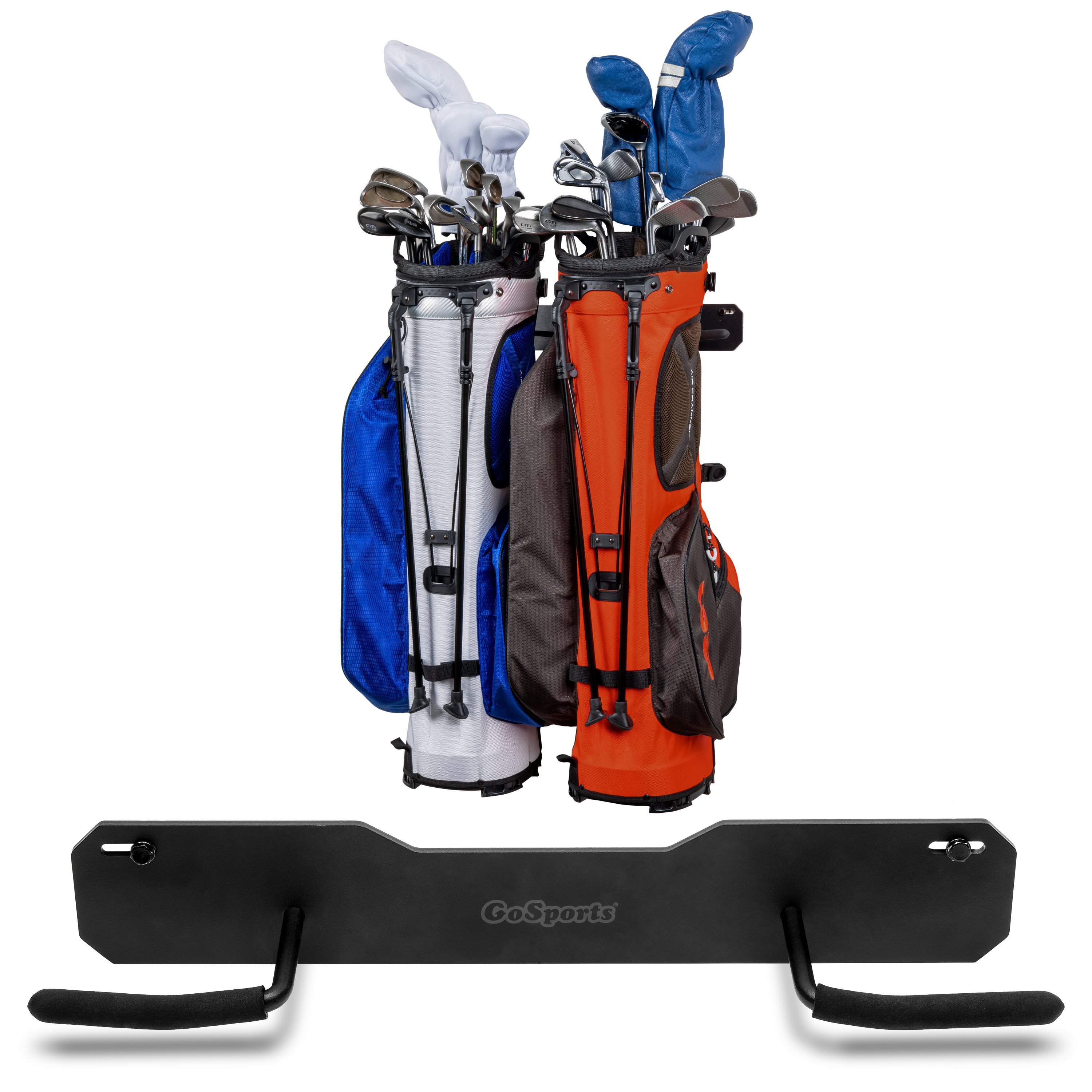 GoSports Wall Mounted Golf Bag Storage Rack - Holds 2 Golf Bags | Wayfair