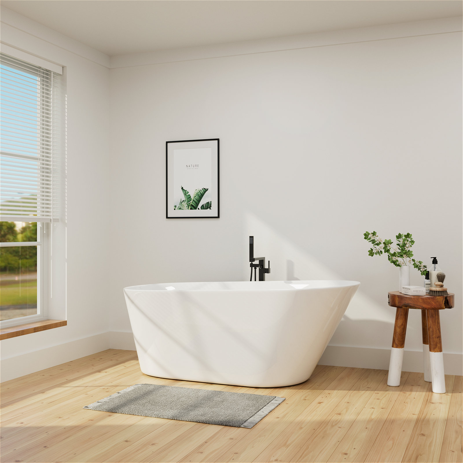 Mokleba 69"l X 30''w Freestanding Acrylic Slipper Soaking Bathtub ...