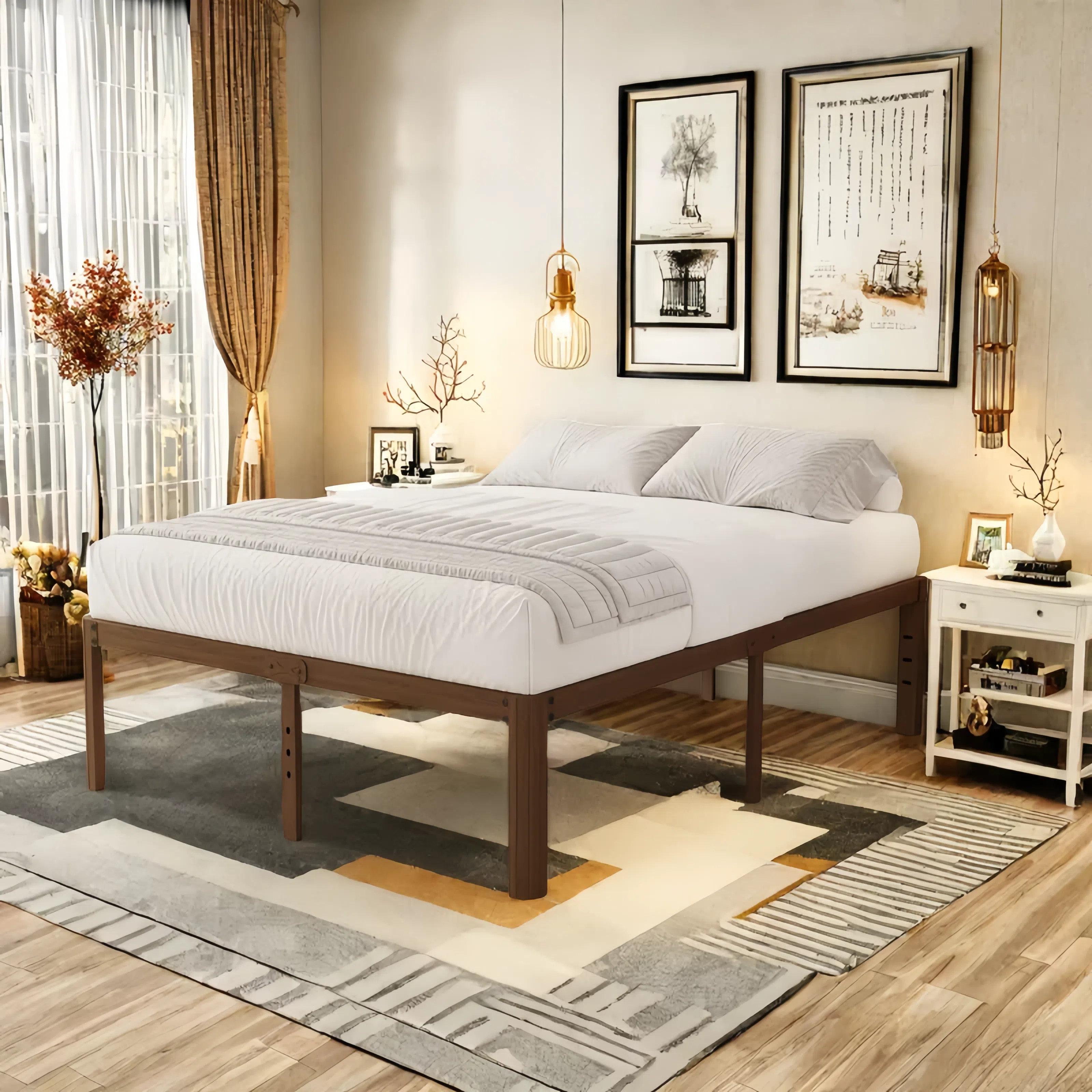 Williston Forge Amylia 14'' Heavy Duty Metal Bed Frame, Non-Swaying ...