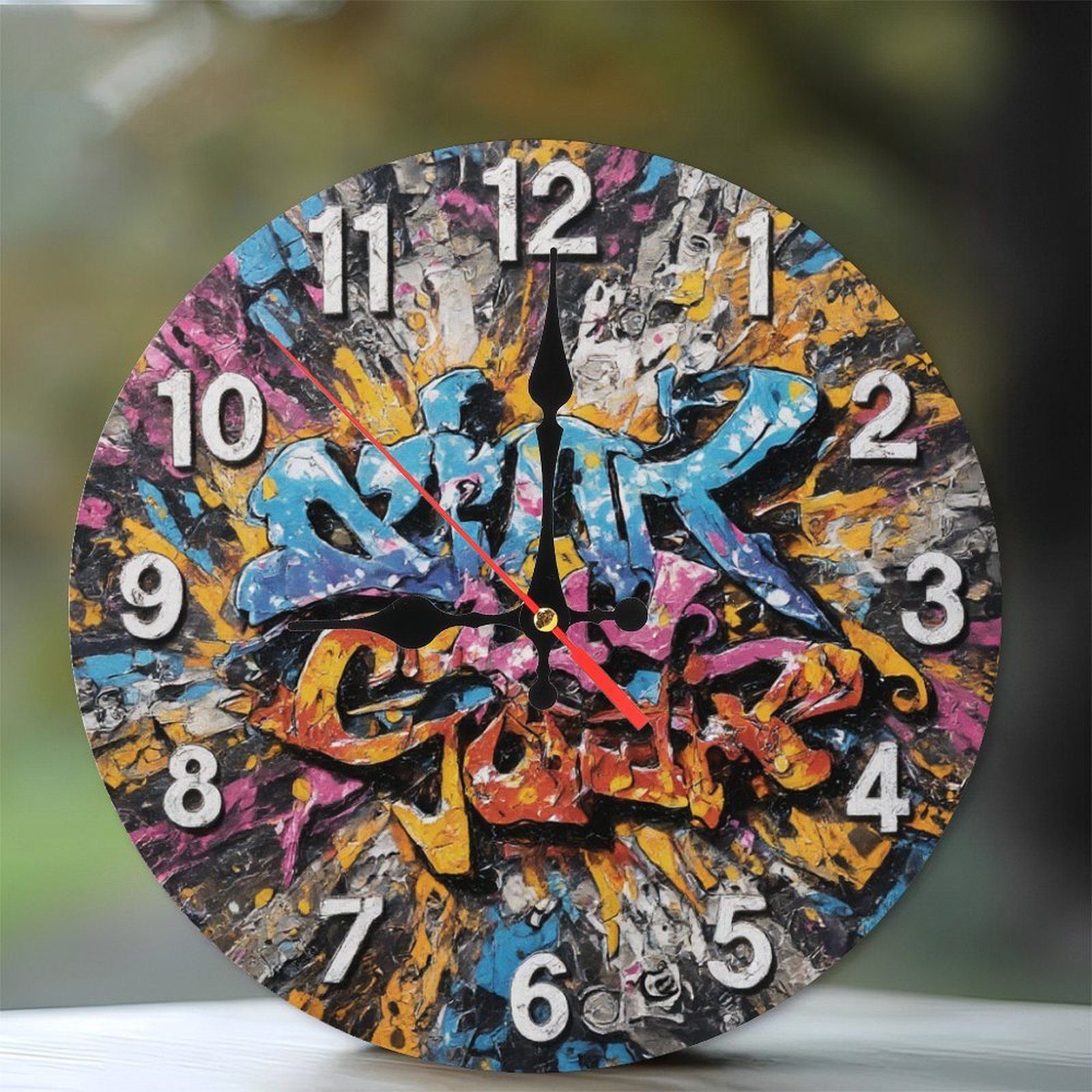 Dakota Fields 10" Round MDF Wall Clock with Silent Quartz Movement and ...