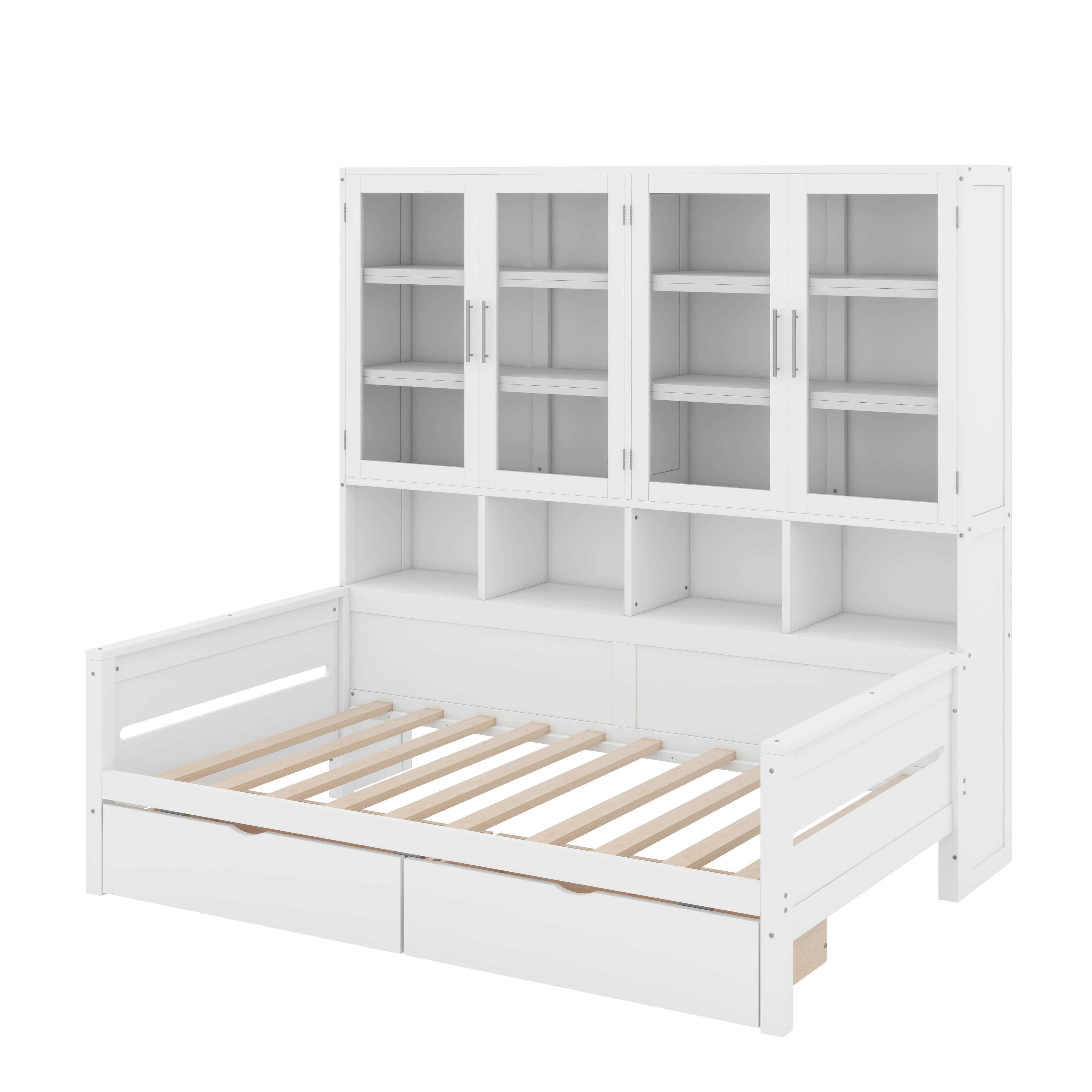 Red Barrel Studio® Twin Size Wooden Daybed With Glass-Door Storage ...