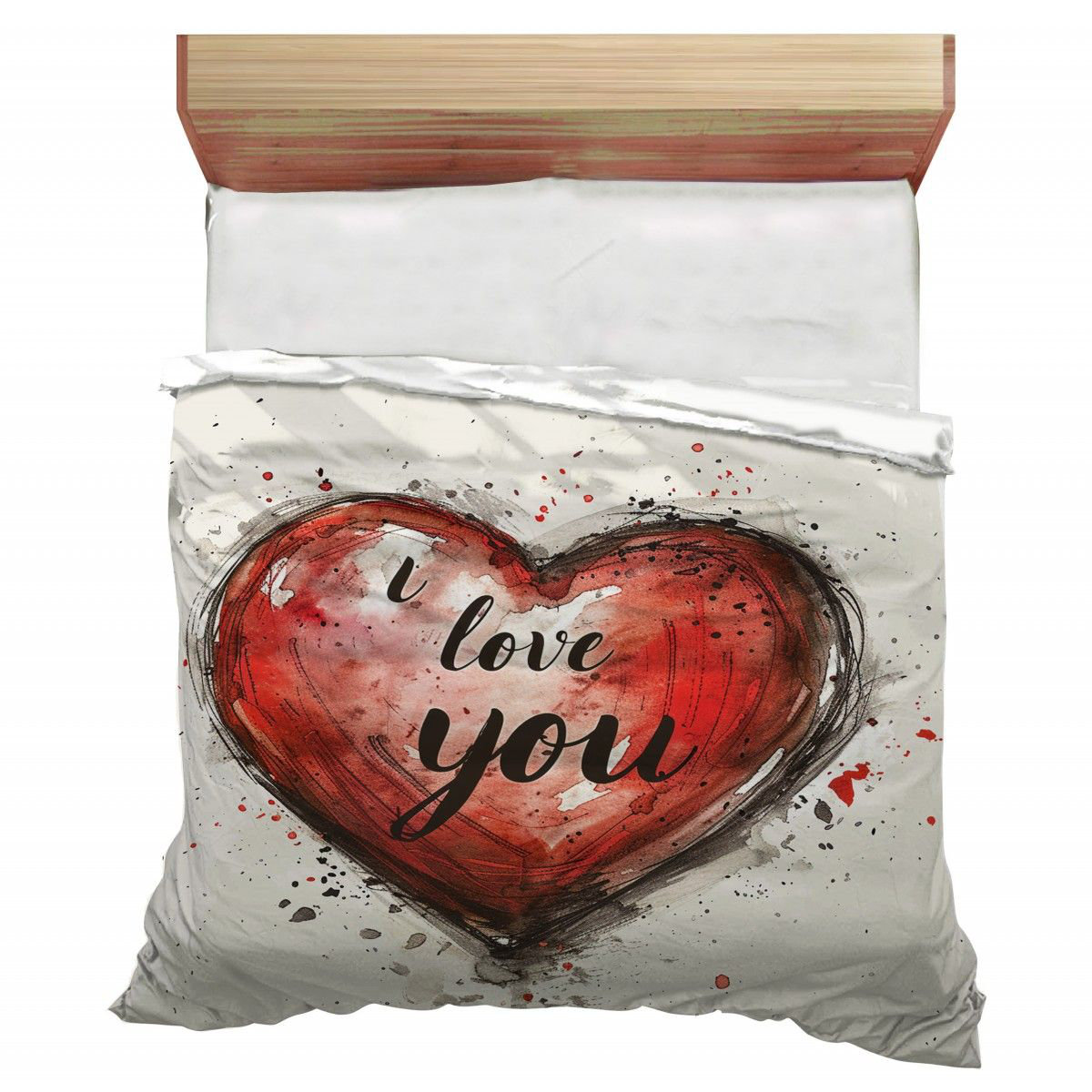 VisionDecor Love heart Bedding Affectionate art Duvet Cover Emotive ...