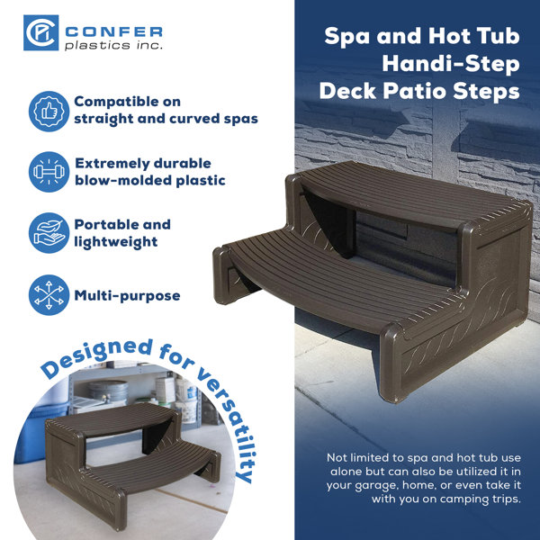 Confer Plastics Handi-Step Spa Hot Tub Stairs for Straight/Curved Spas ...