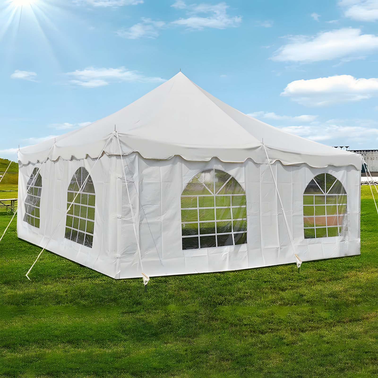 Co-t Heavy-Duty Translucent Vinyl Sidewall For Commercial Party Tents ...