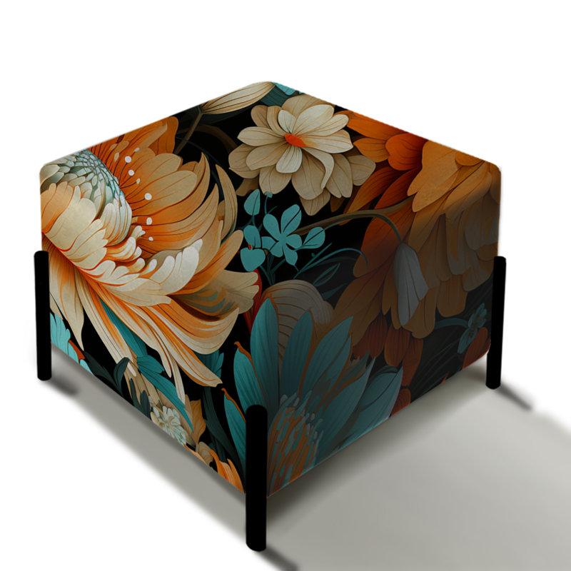 Design Art Turquoise Poupart Funky Floral Serenade - Floral Square ...