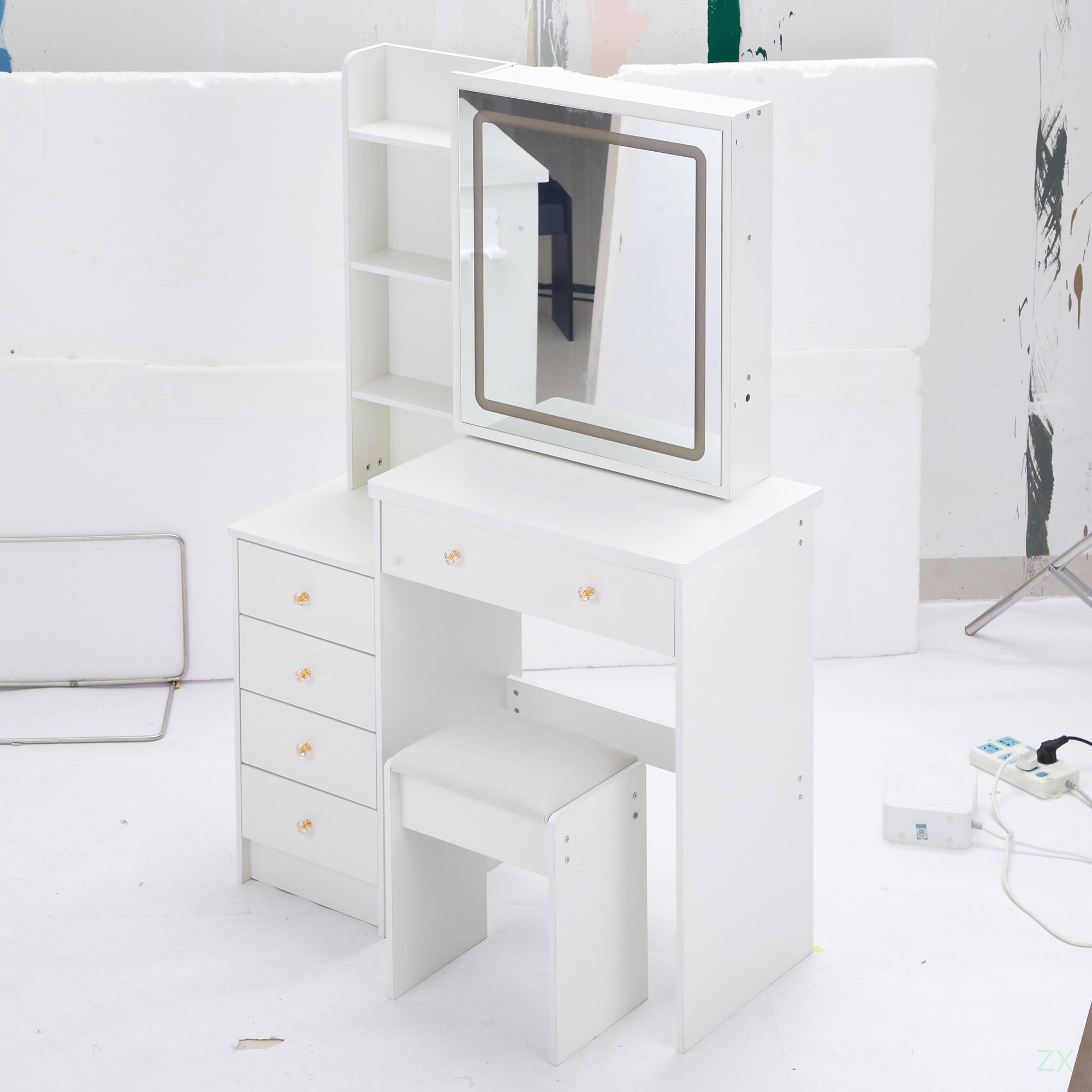 XICHONGDIANSHANG 37" Middle Size Left Bedside Cabinet Vanity Table ...