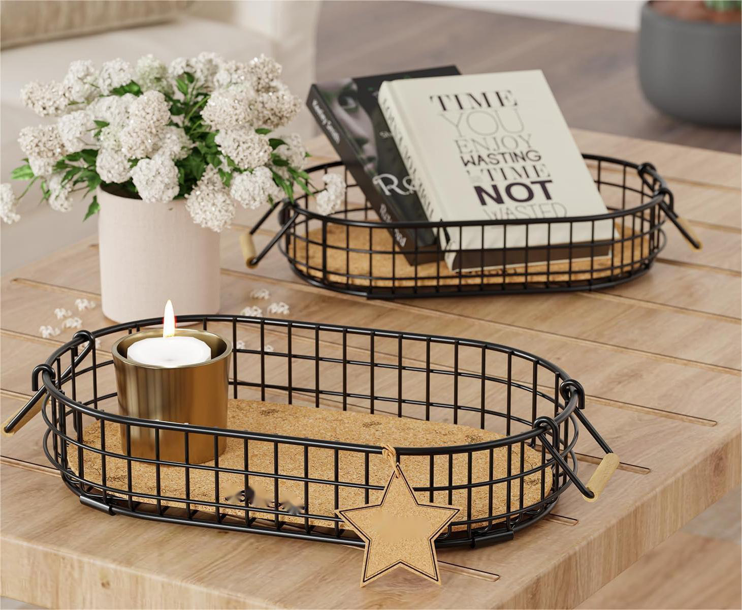 HomCom Metal Tray - Set of 2 | Wayfair
