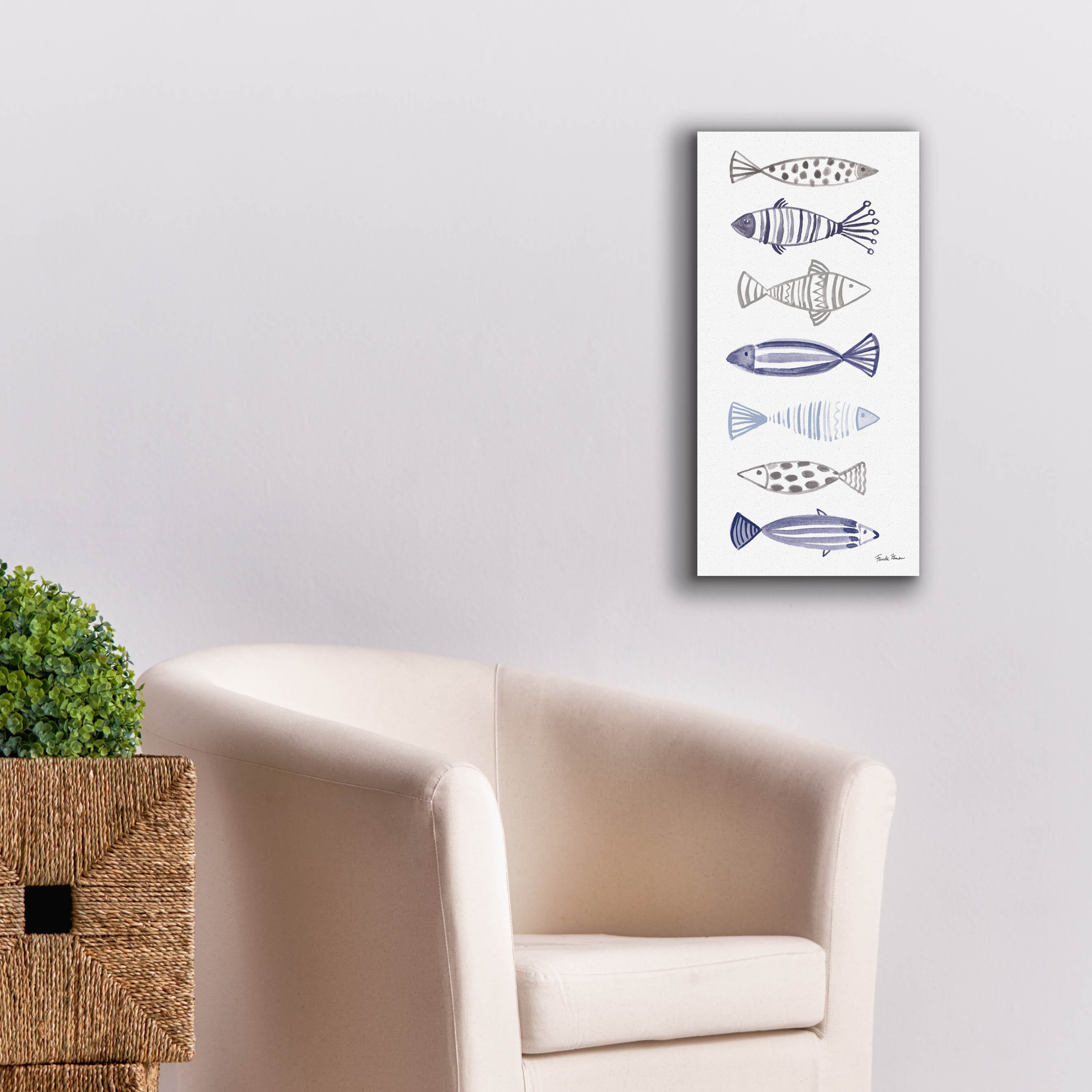 Rosecliff Heights 'A School Of Fish 1' by Farida Zaman Canvas Wall Art ...