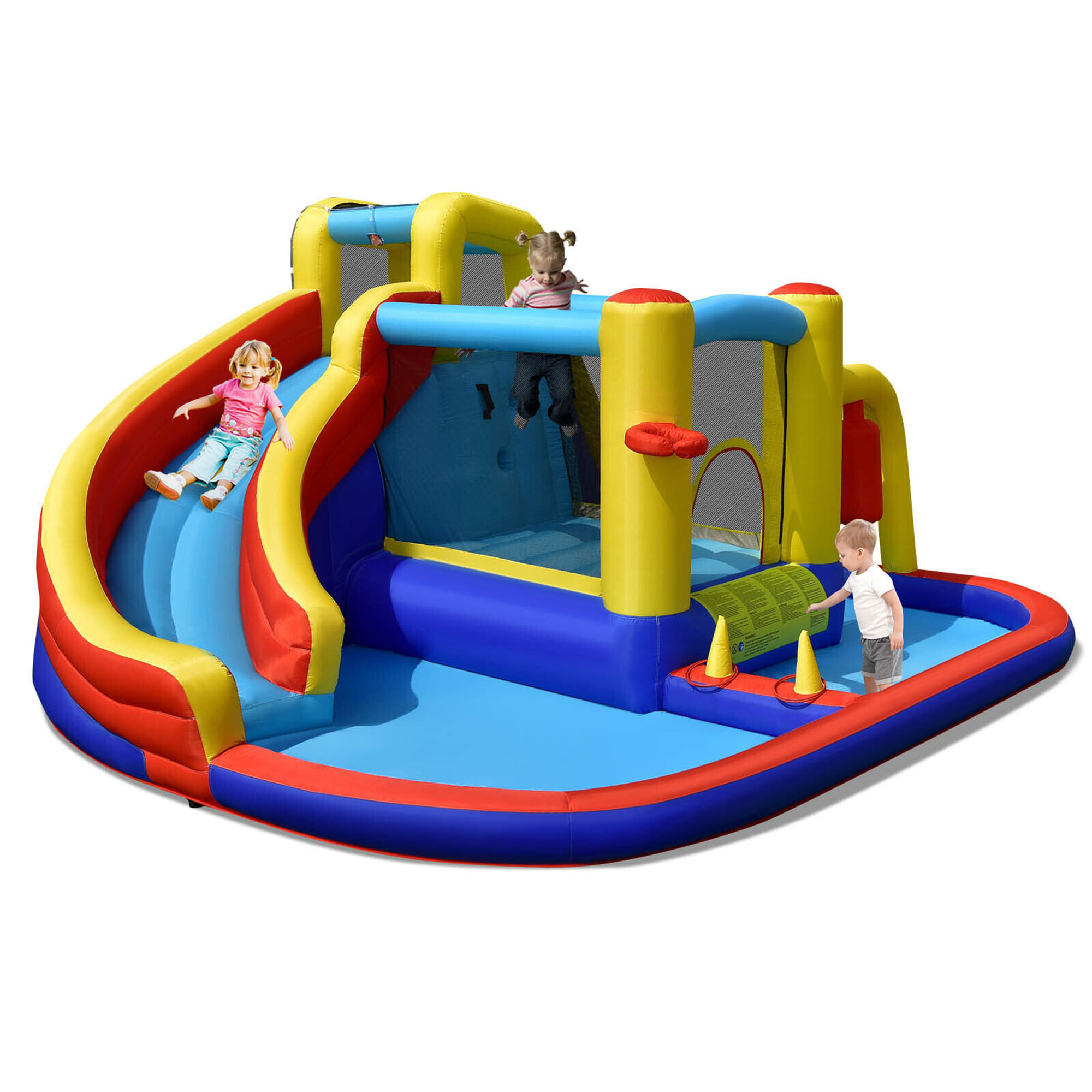 Gymax 14.1' x 11.58' Bounce House with Water Slide | Wayfair