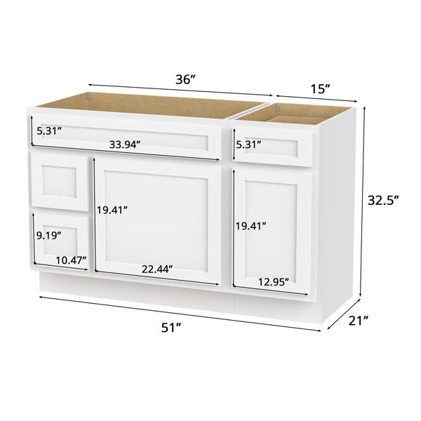 Home Beyond 51'' Single Bathroom Vanity Base Only | Wayfair