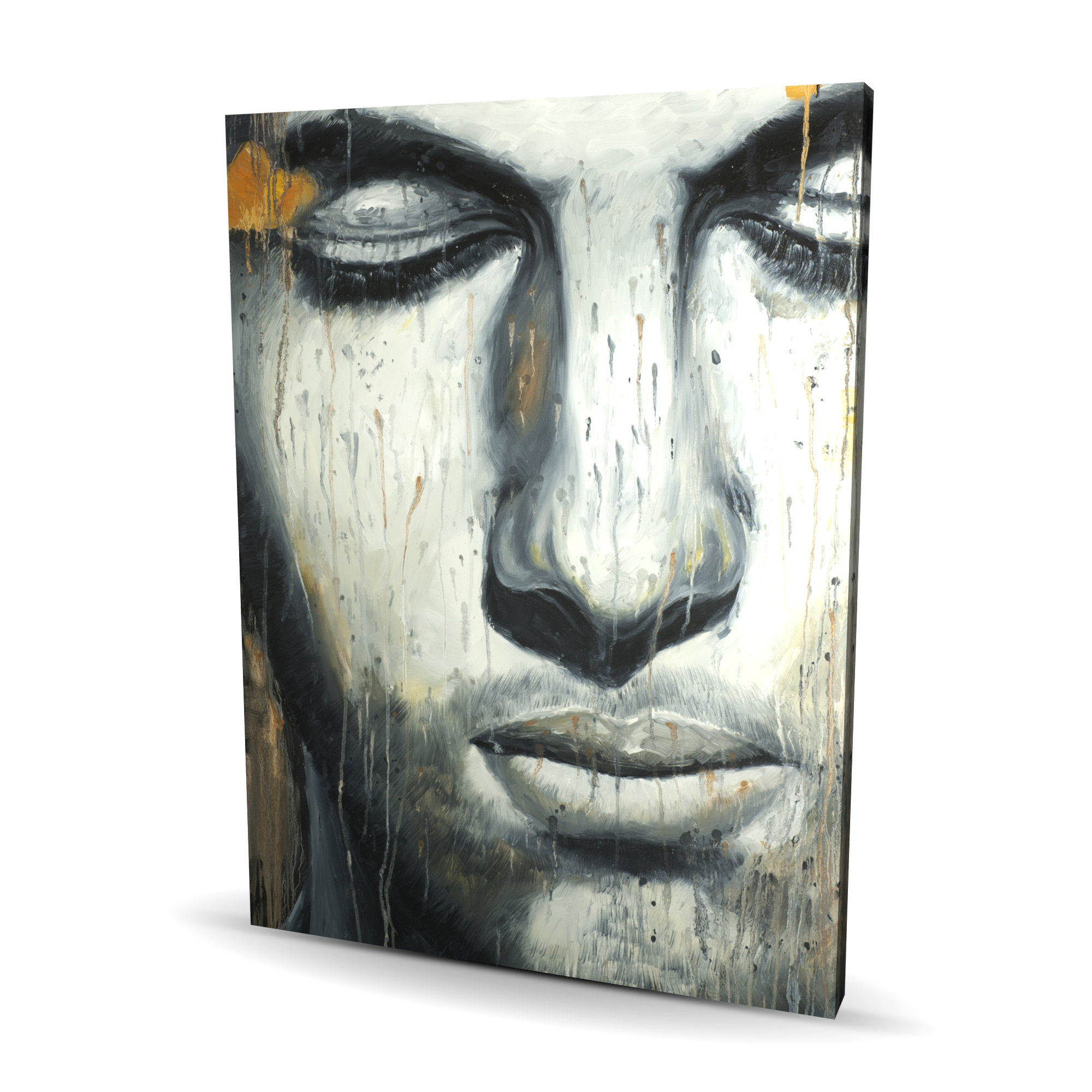 Begin Edition International Inc. Abstract Man Face - Yellow Canvas Art ...