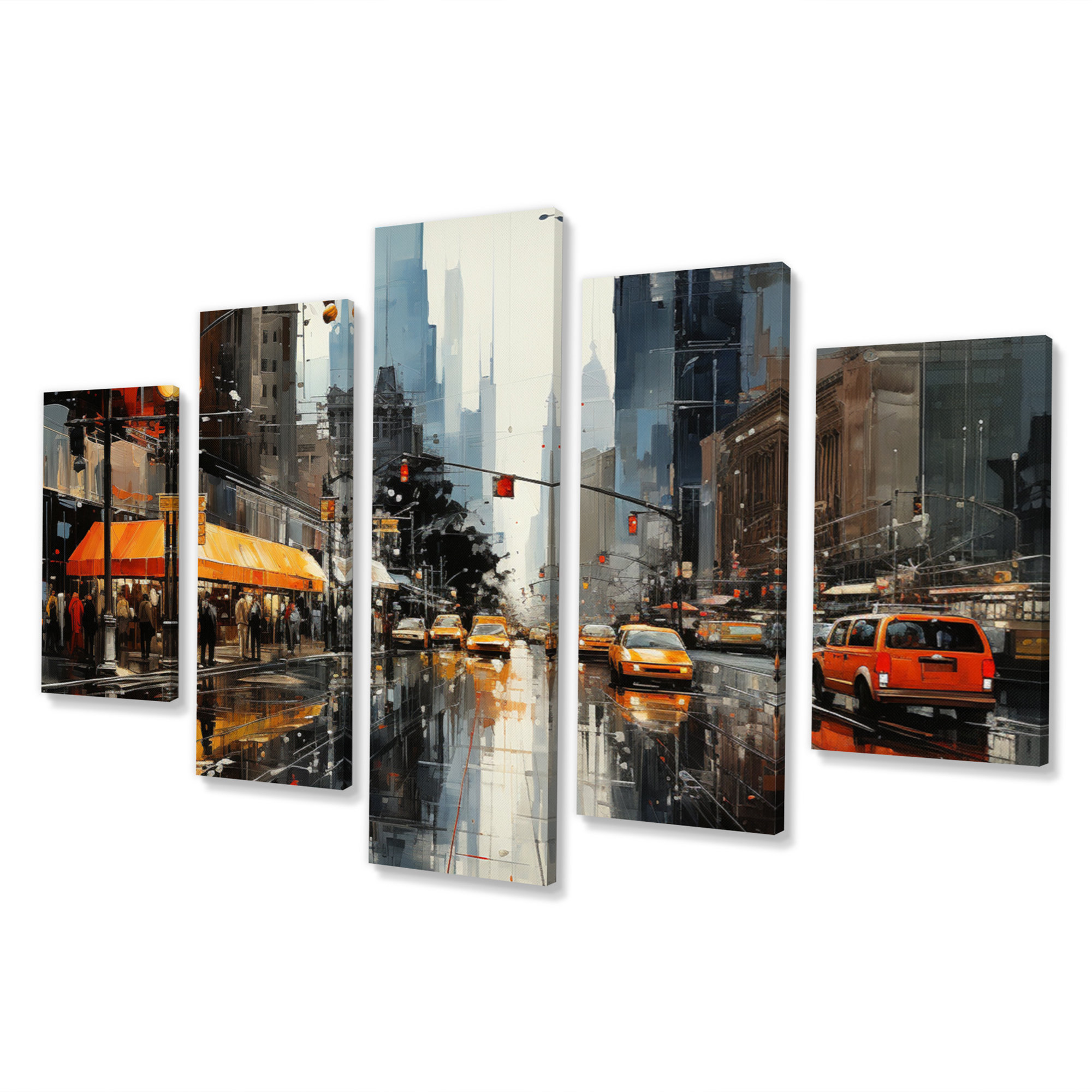 Winston Porter Cityscape Collage II - Abstract Collages Wall Art Living ...